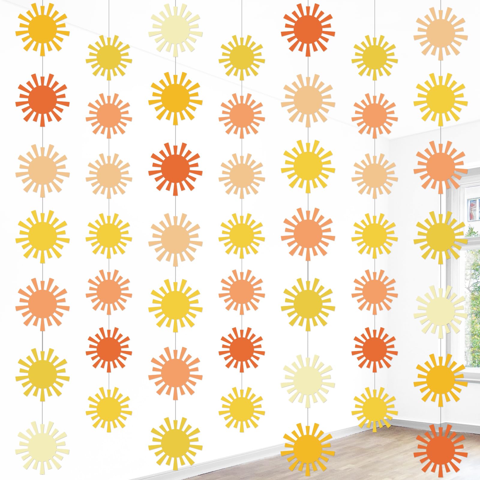 Amazon.com: Duraaamo 8 Packs Boho Sun Banner Decoration Boho Paper ...