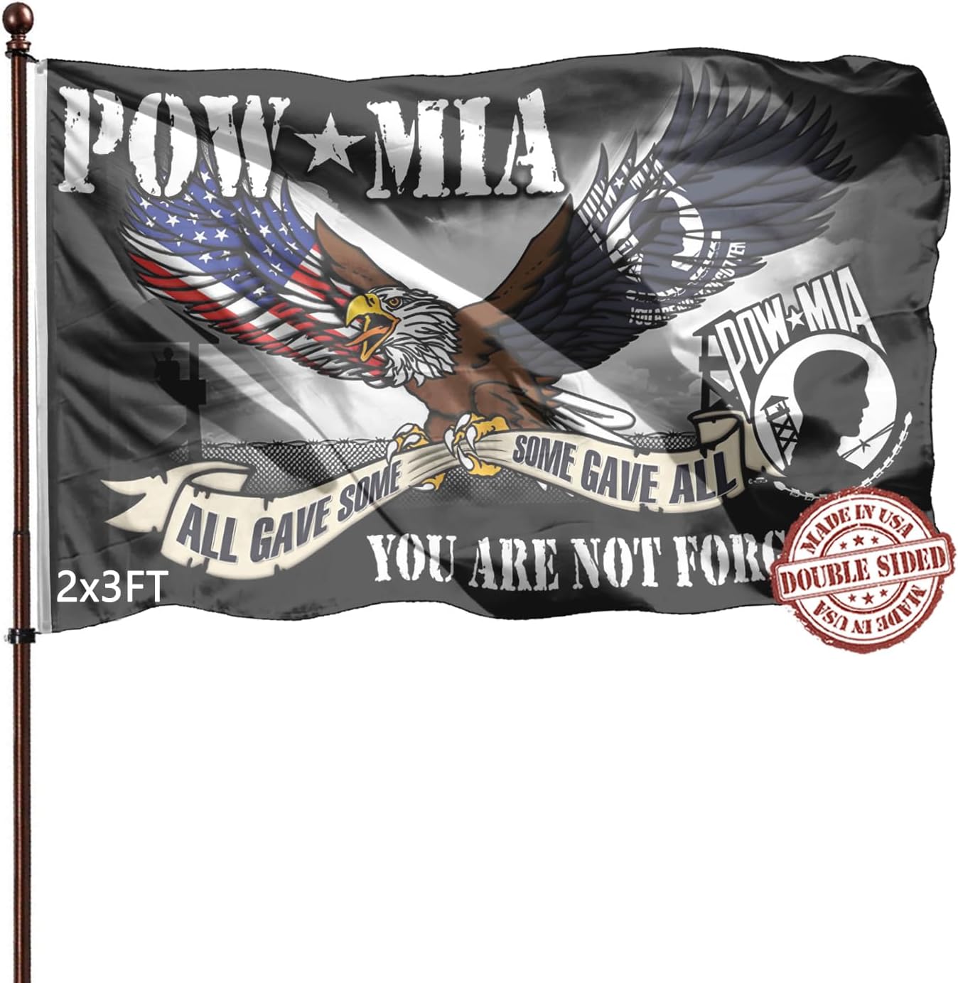 Amazon.com : Pow Mia Eagles Flag 2x3 Outdoor Double Sided- Heavy Duty 3 ...