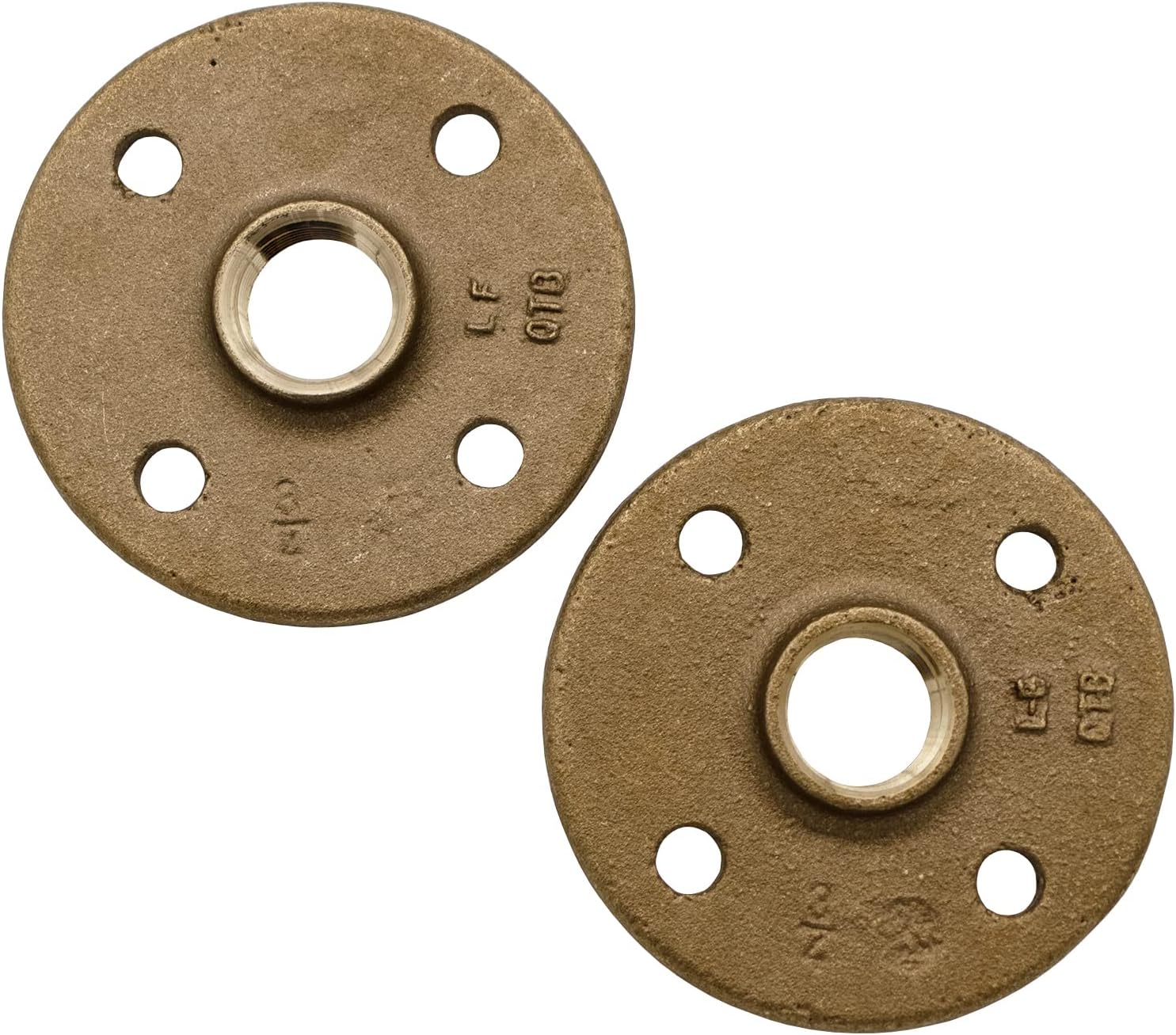 Supplying Demand Threaded Bronze Floor Flange 3/4 Inch 2 Pack, Faucet ...