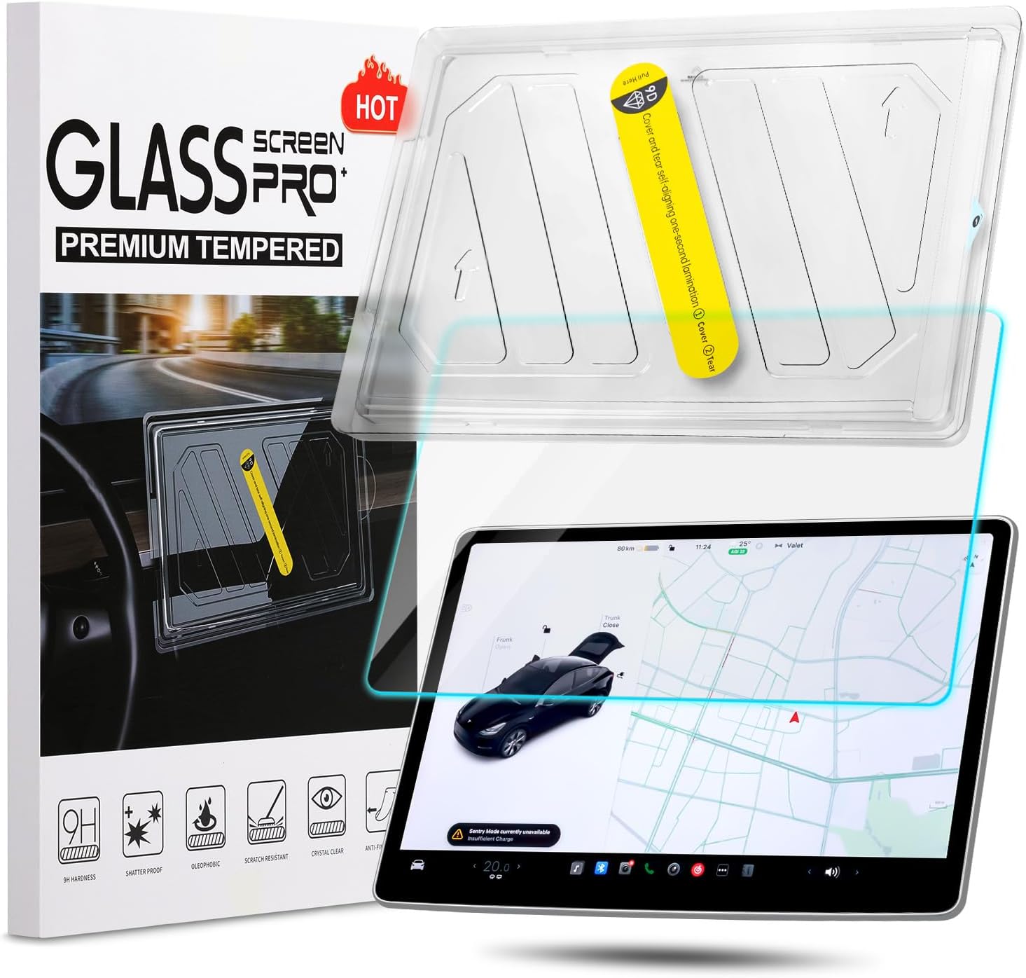 Amazon.com: ONKENTET Screen Protector Frame Compatible with Tesla Model ...