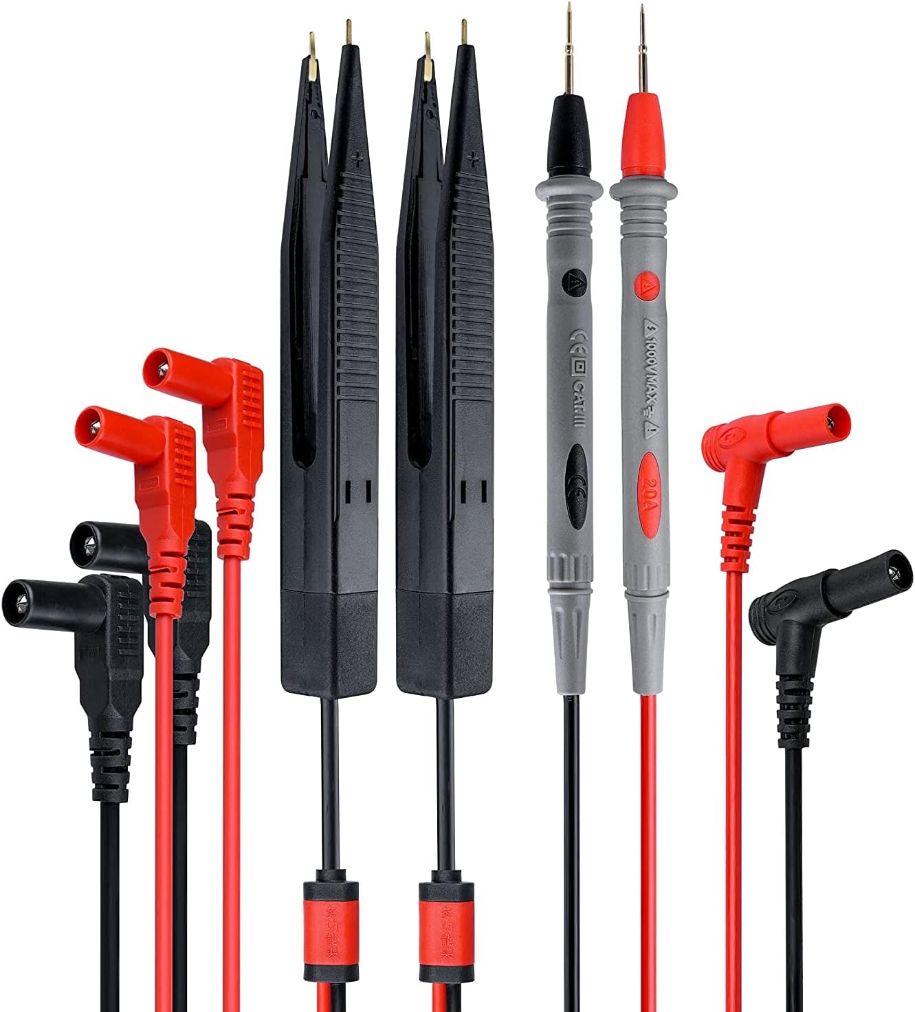 Yakamoz Multimeter Test Leads Set, 2Pcs SMD Component Testing Tweezers ...