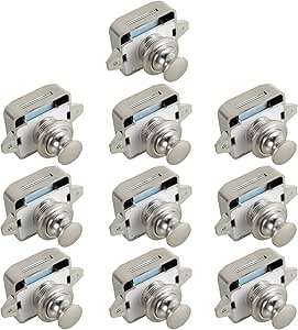 10 Pack Push Button Locks Elegant Cabinet Lock Keyless Cupboard Catch ...
