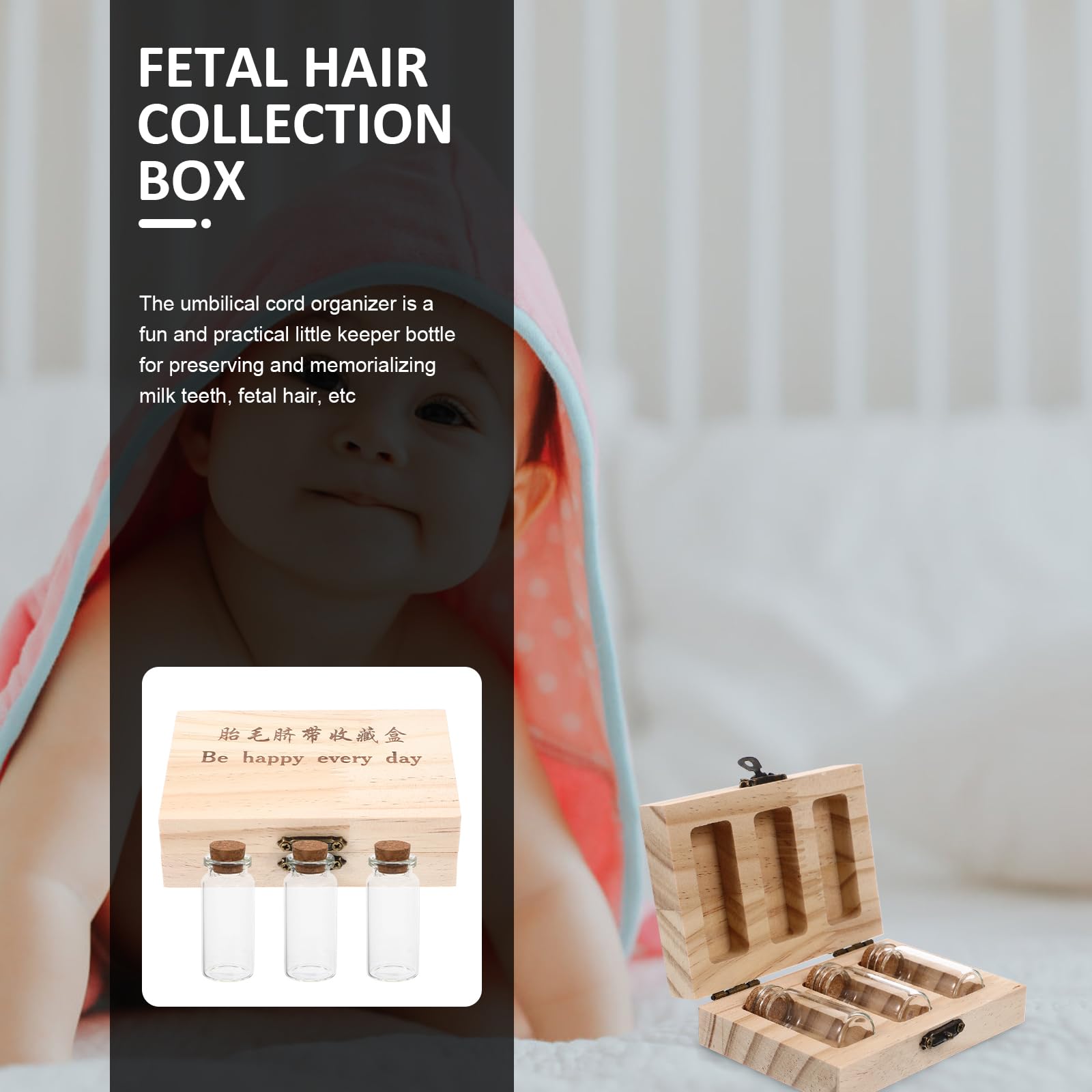 Snapklik.com : Baby Keepsake Box 2Pcs Wooden Umbilical Cord Storage ...