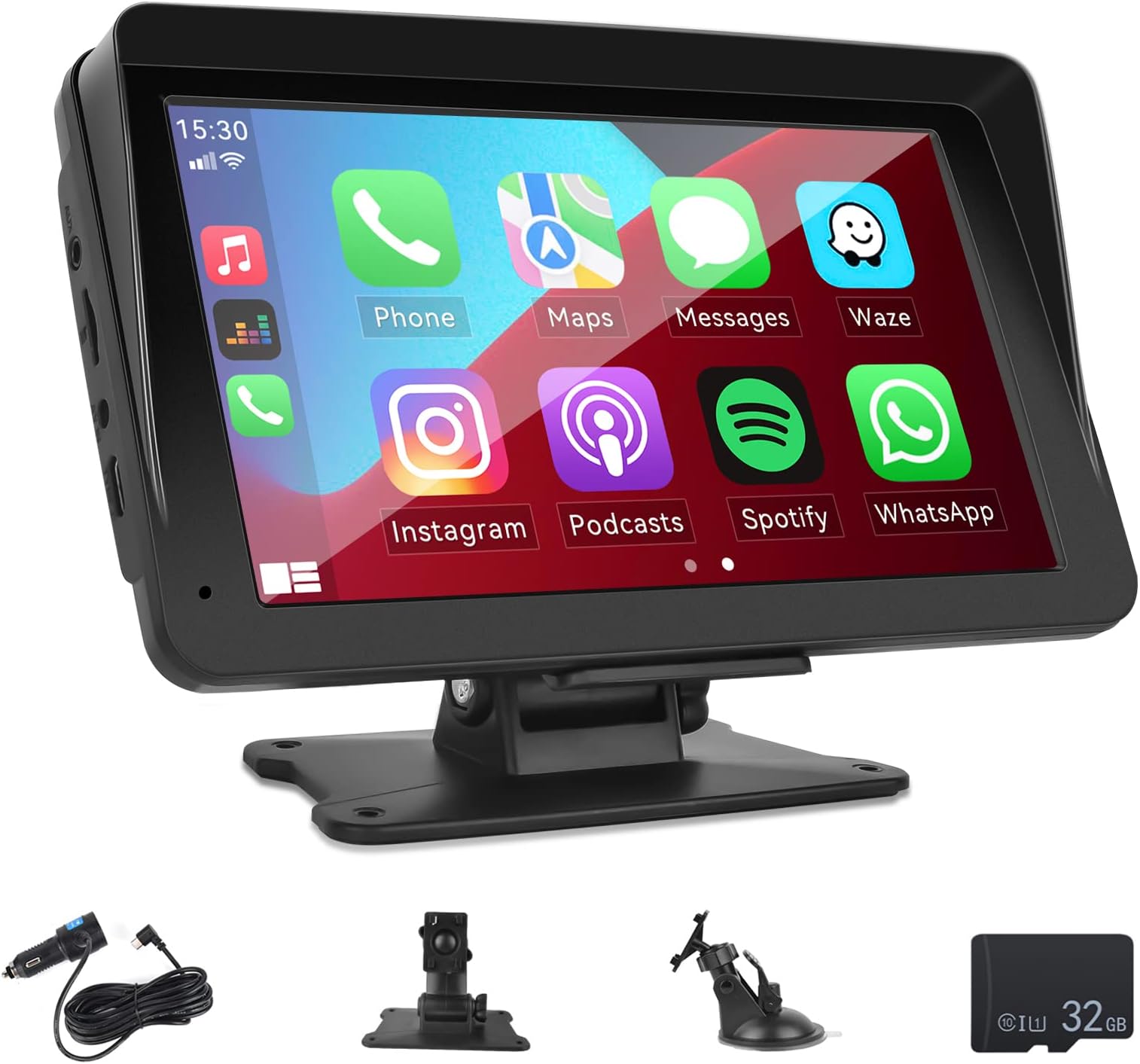 Amazon.com: Camecho Wireless Carplay & Android Auto, Portable 7 Inch ...