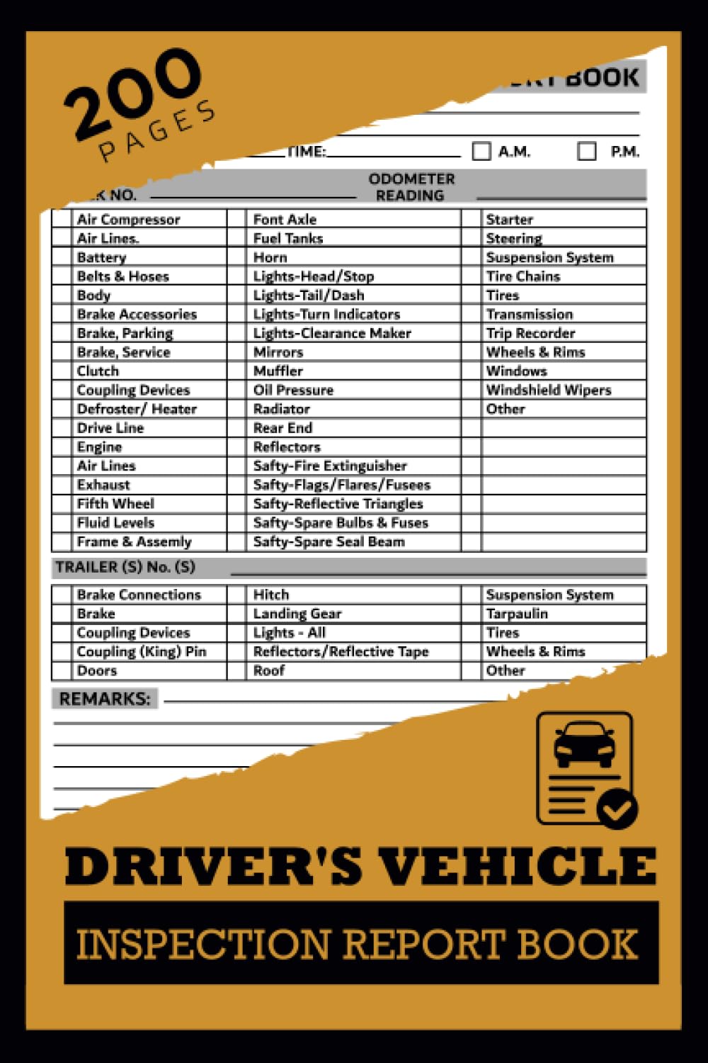 Daily Drivers Vehicle Inspection Report Log Book: Detailed Daily Pre ...