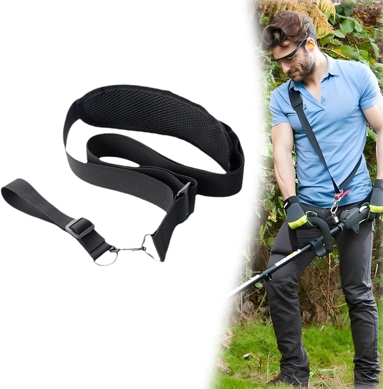 Strimmer Harness,Trimmer Padded Adjustable Shoulder Strap Grass Cutter ...