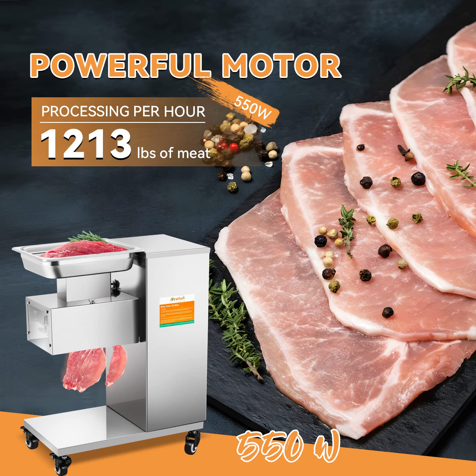 Snapklik.com : Newhai Commercial Meat Cutter Machine 550W ...