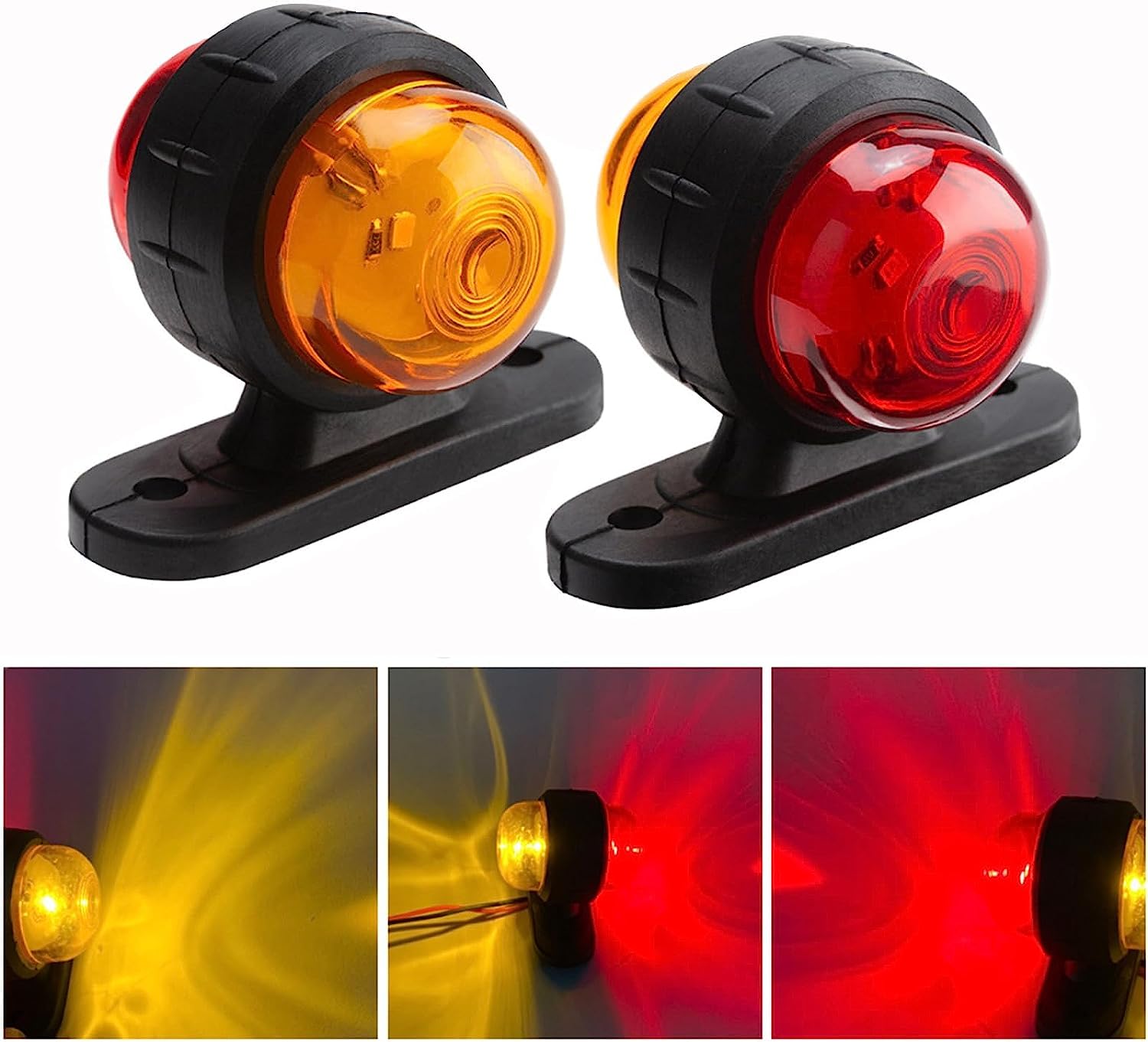 Amazon.com: Vechkom 2X 2 LED Side Marker Lights 12/ 24V Trailer Side ...