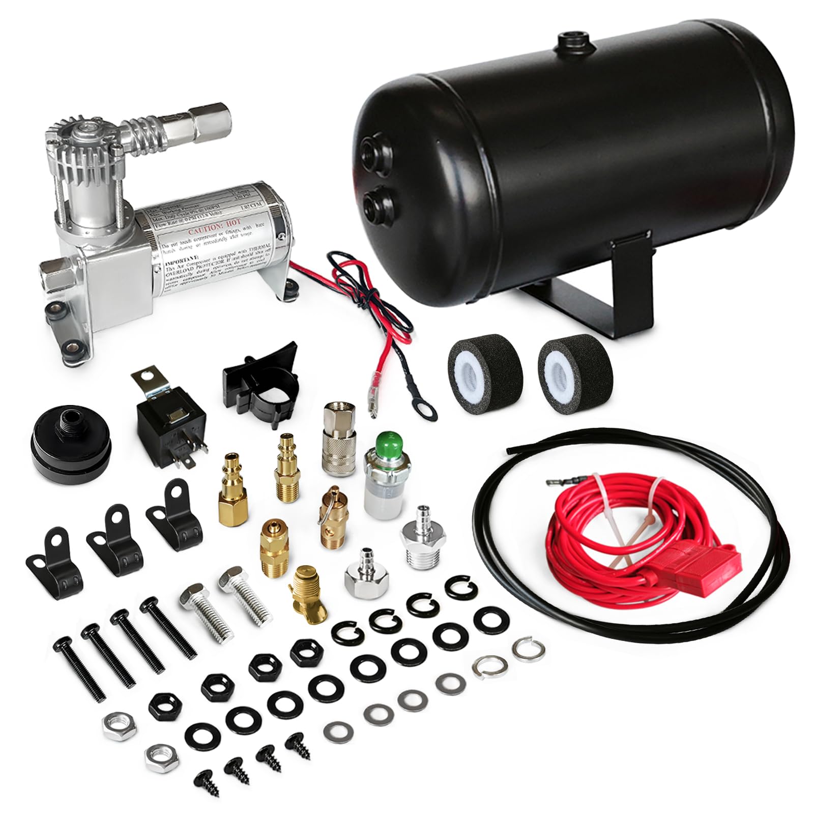Amazon.com: MILLISEC 120 PSI Air Suspension Compressor Kit for Car Horn ...