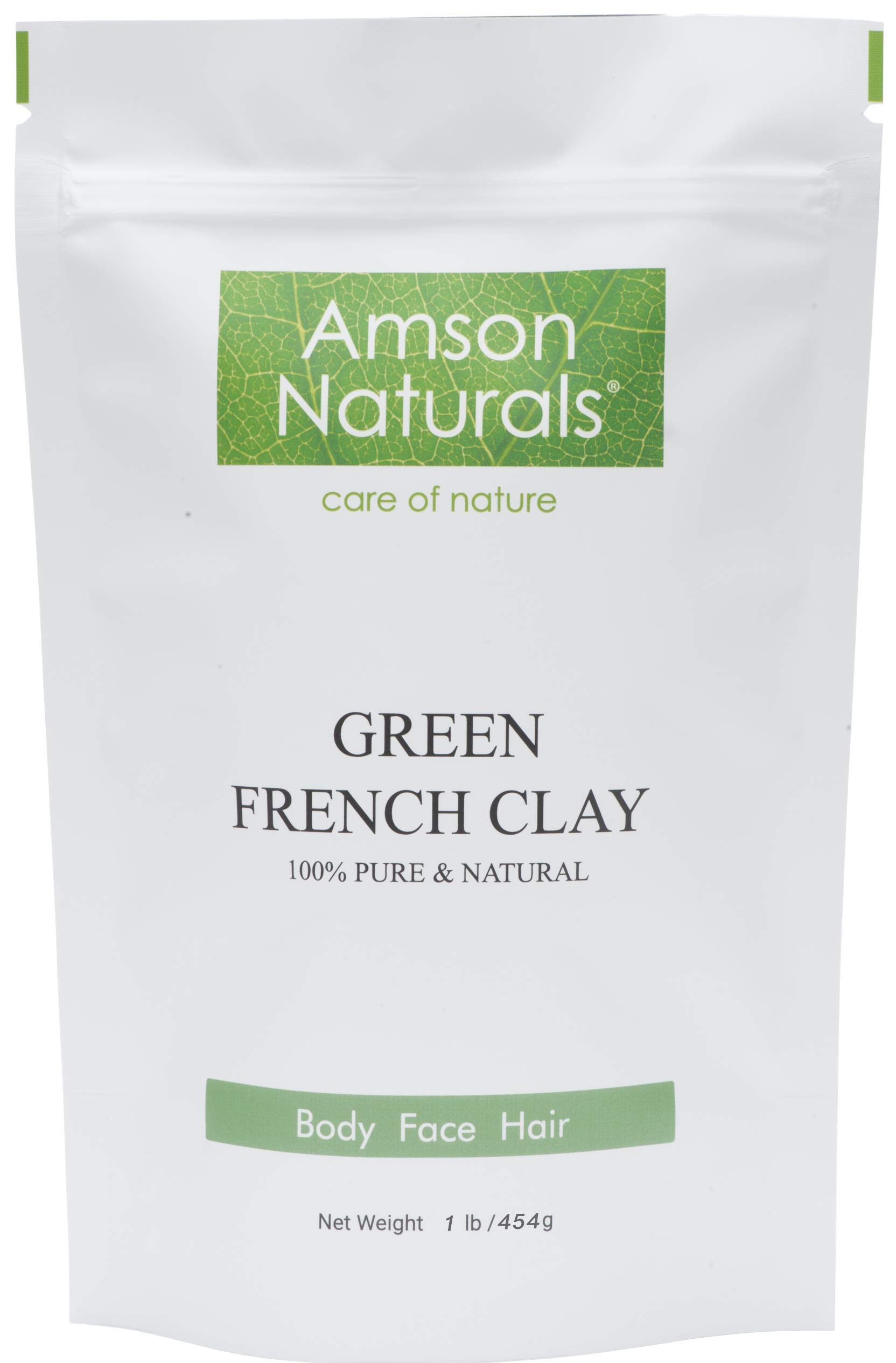 Green French Clay 16oz/1lb by Amson Naturals Pure & Natural : Amazon.ca ...