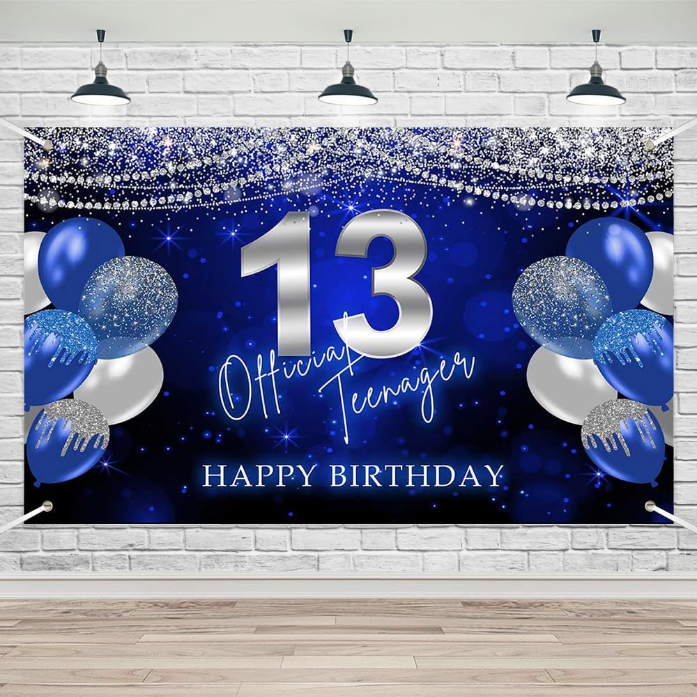 Amazon.com : PHXEY Happy 13th Birthday Decoration for Boys Girls ...
