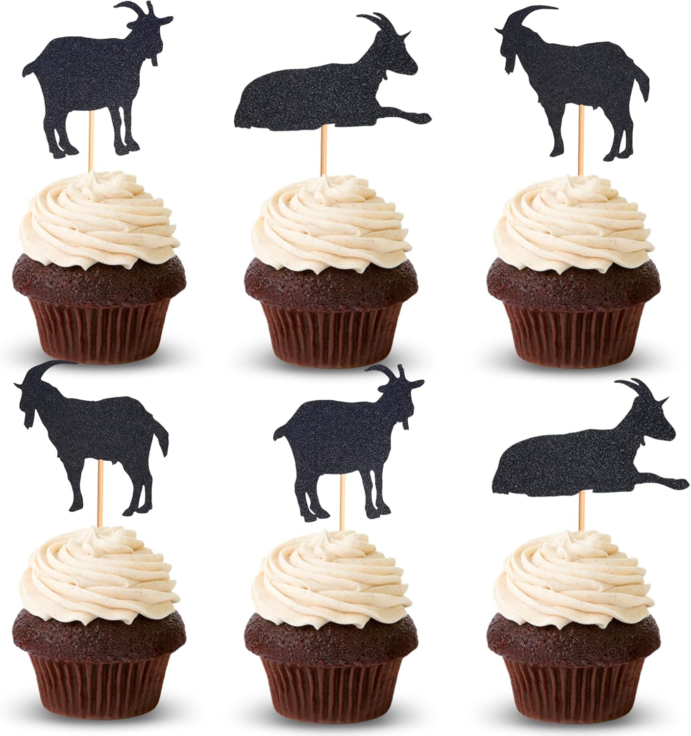 Amazon.com: Arthsdite 24Pcs Goat Cupcake Toppers Sheep Cupcake Picks ...