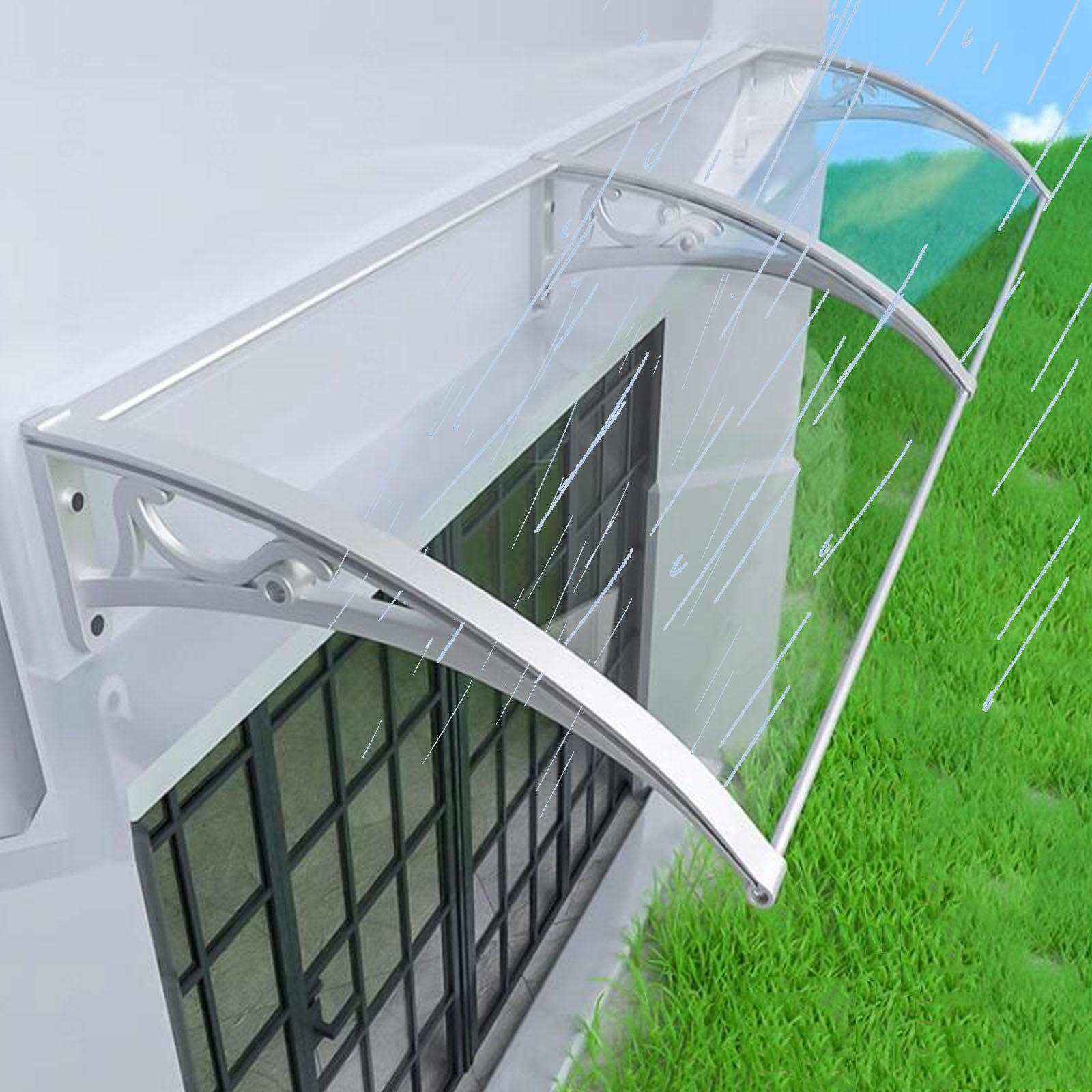Amazon.com : Curved Window Canopy Awning,60/70/80/90/110/120/130cm ...
