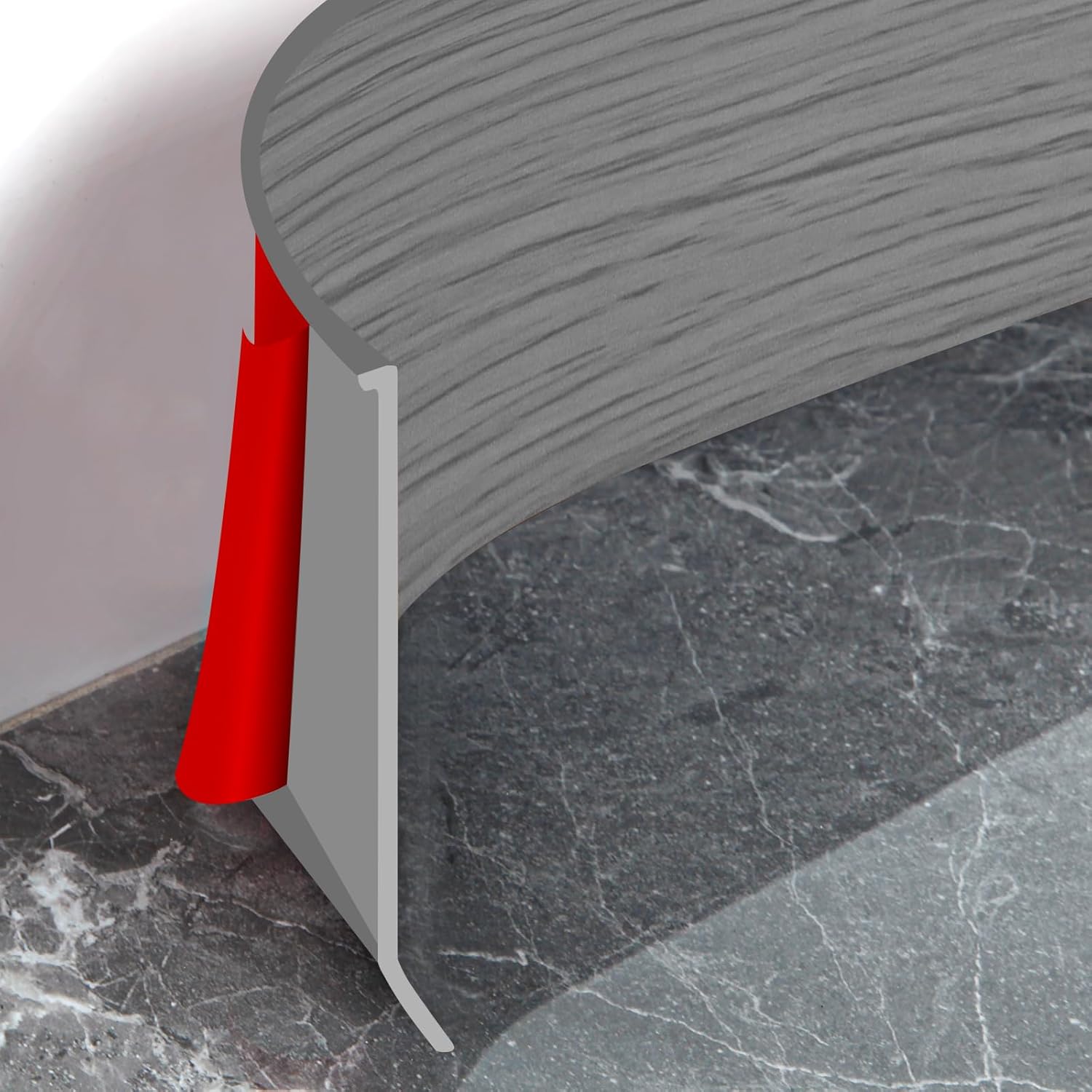 Heonay Flexible Baseboard Molding Trim 4 Inch Self-Adhesive Vinyl Wall ...