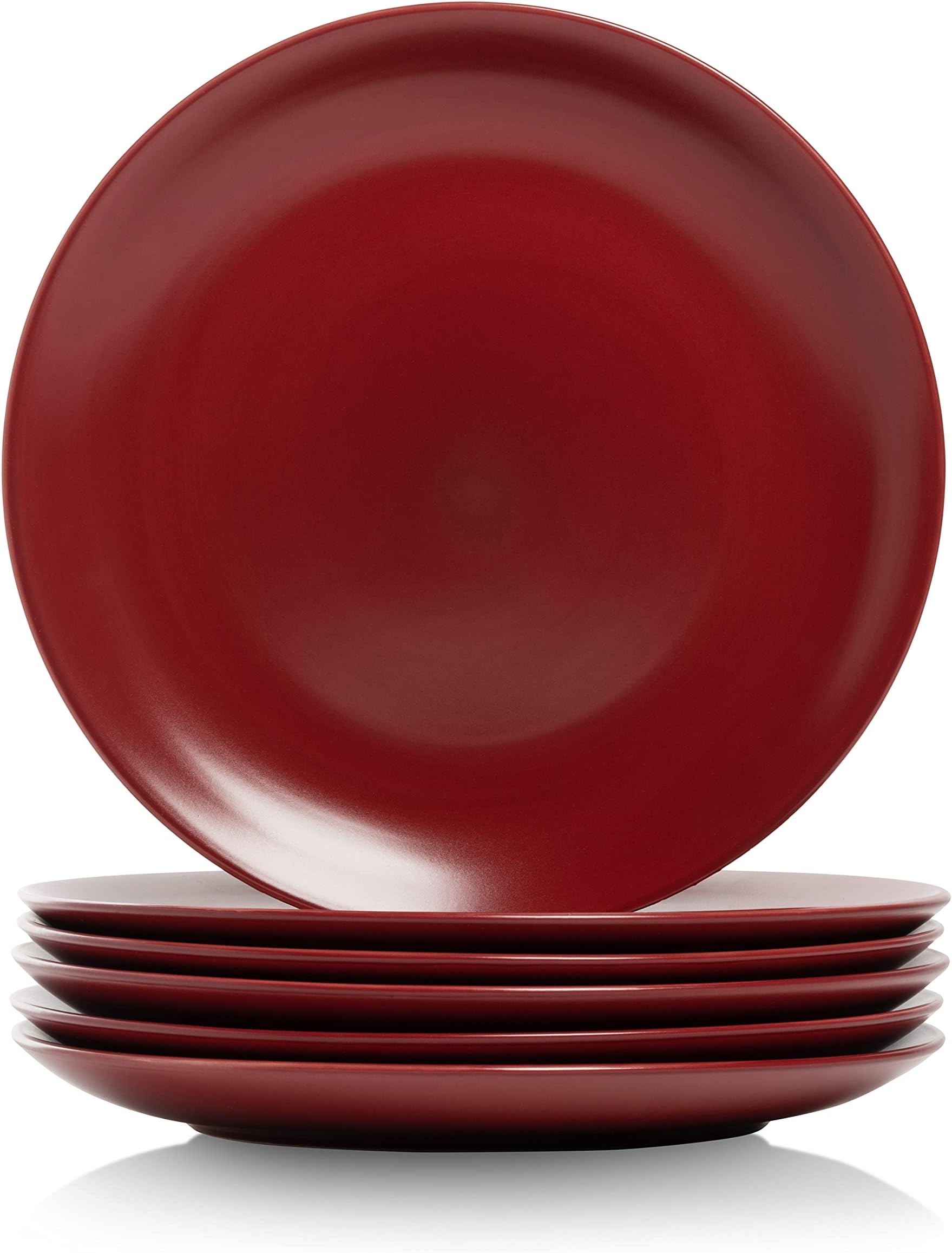 Amazon.com | Elama Regency 6 Piece Stoneware Dinner Plate Set Red ...