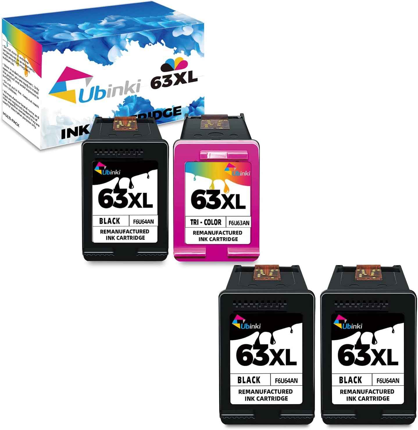 Amazon.com: Ubinki 63XL Ink Cartridge Combo Pack Compatible for HP 63 ...
