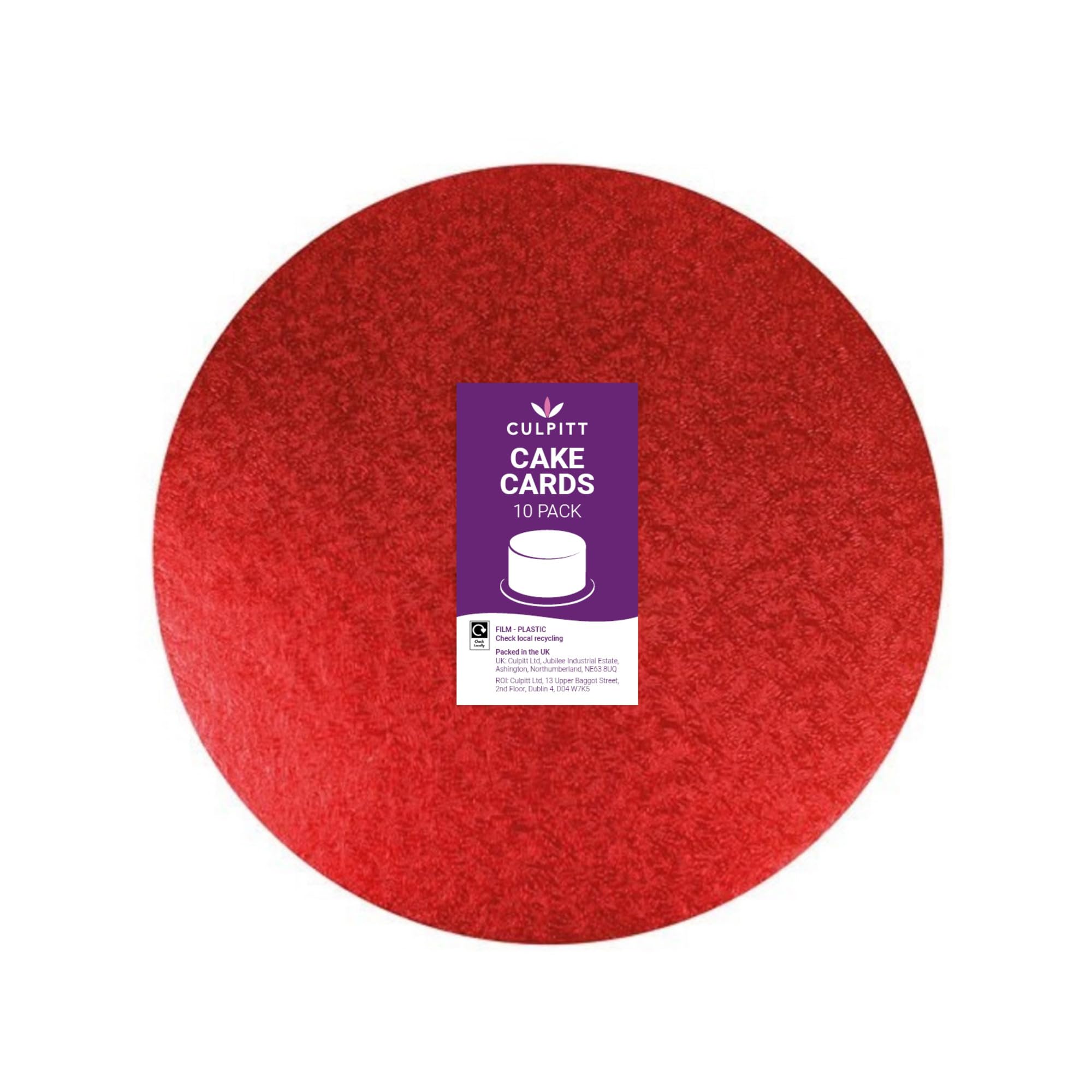 Culpitt 7" Round Cake Boards | Red | 2.7mm Cake Cards For Celebration ...