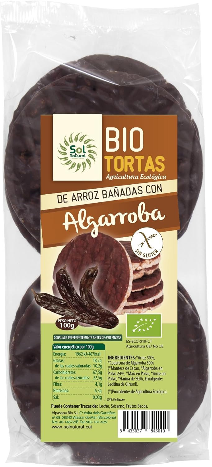 Rice Cakes with Carob Gluten-Free Vegan Bio 100 g (Carob) : Amazon.co ...