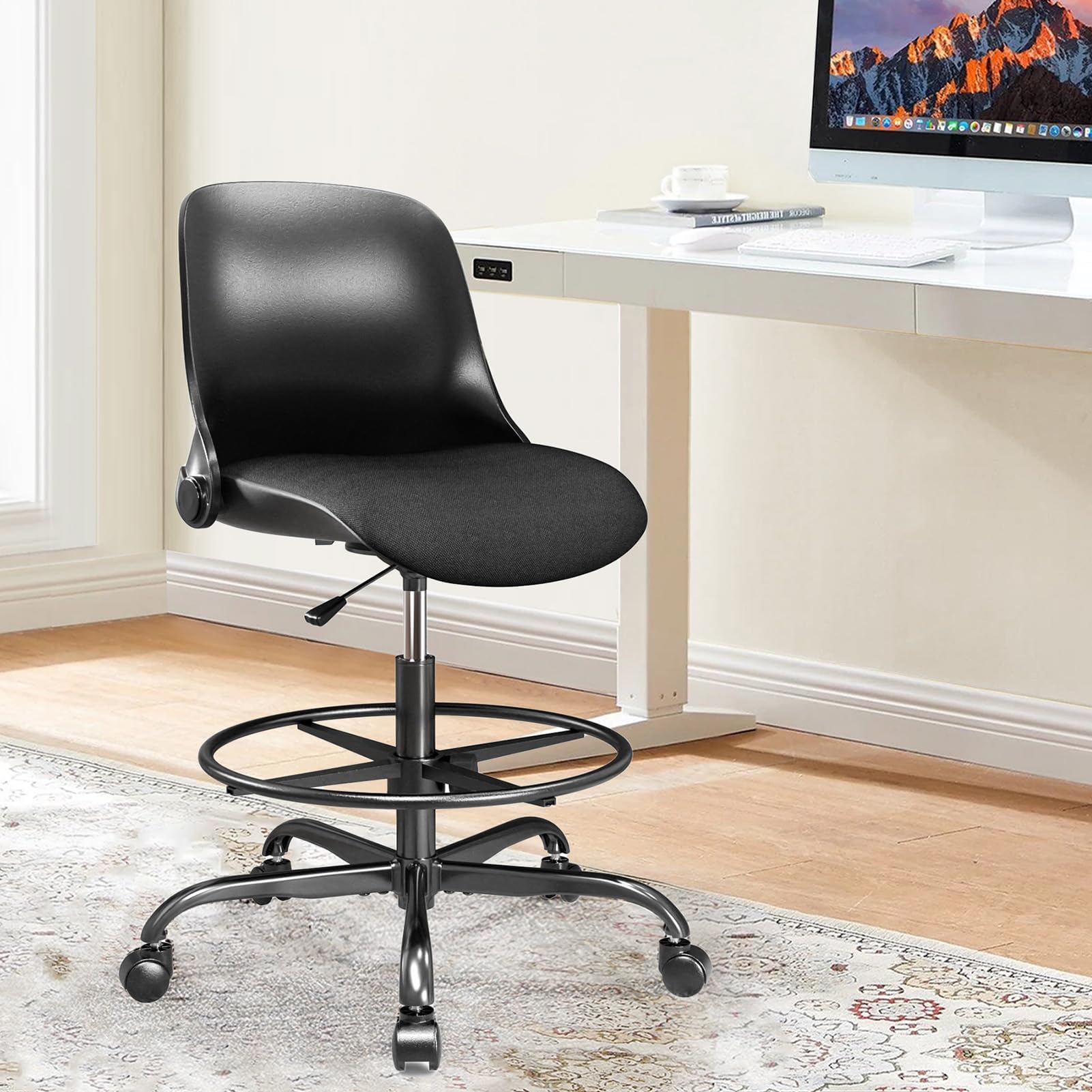 Amazon.com: Armless Drafting Chair with Back Support,Adjustable ...