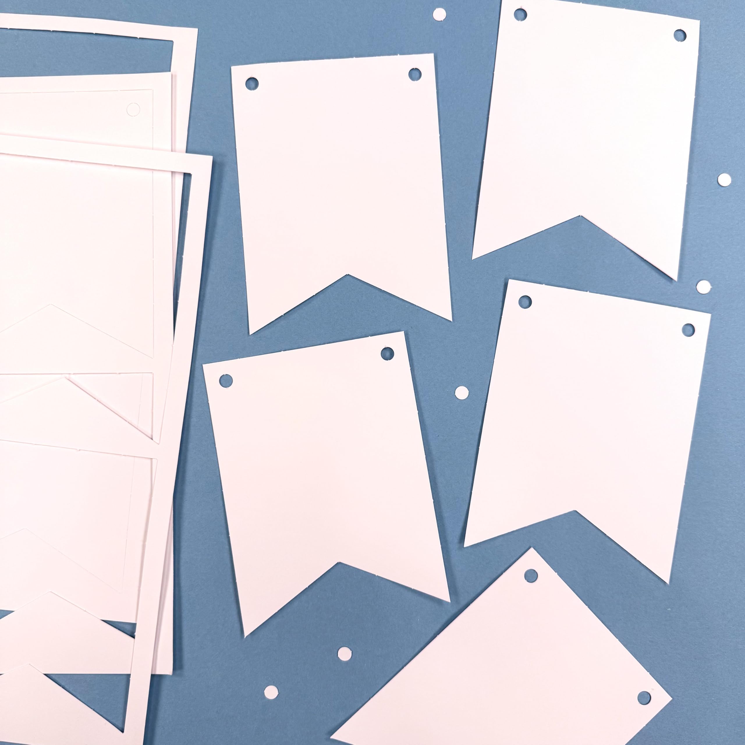 Snapklik.com : 80 Pcs Paper DIY Banner Flags White Pennant Banners, Large
