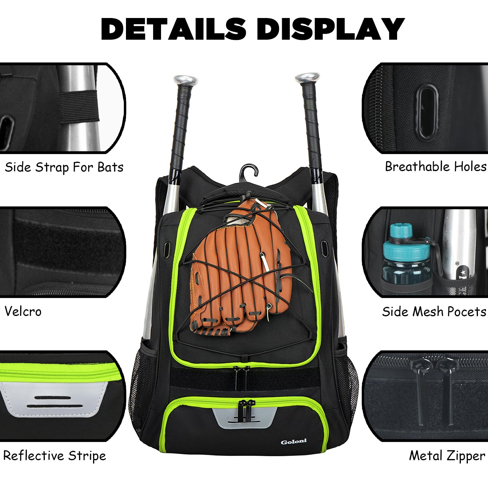 Snapklik.com : Baseball Backpack Bag For Adult And Youth Baseball ...