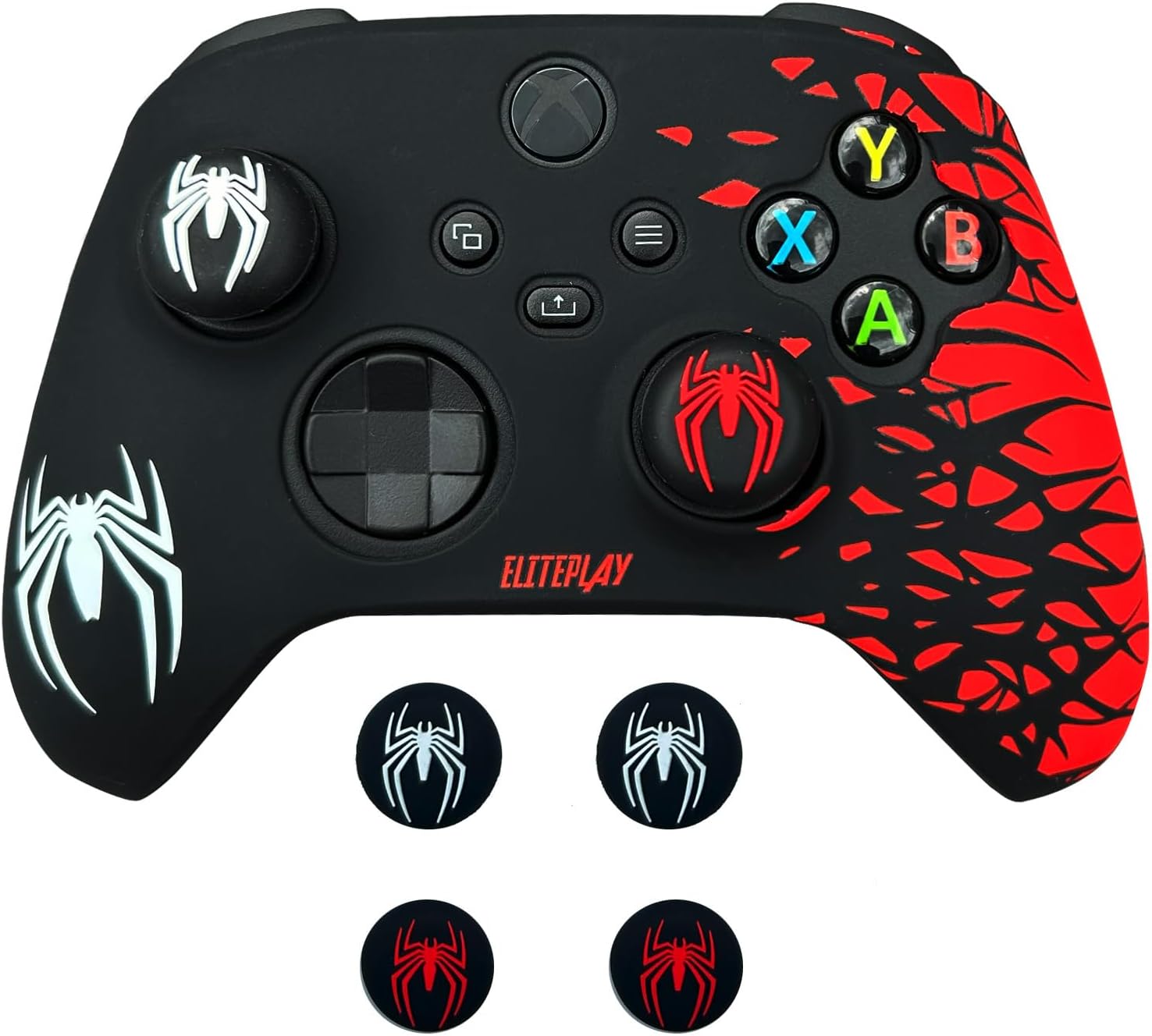 Amazon.com: ElitePlay Black and Red Spider Anti-Slip Silicone Cover ...