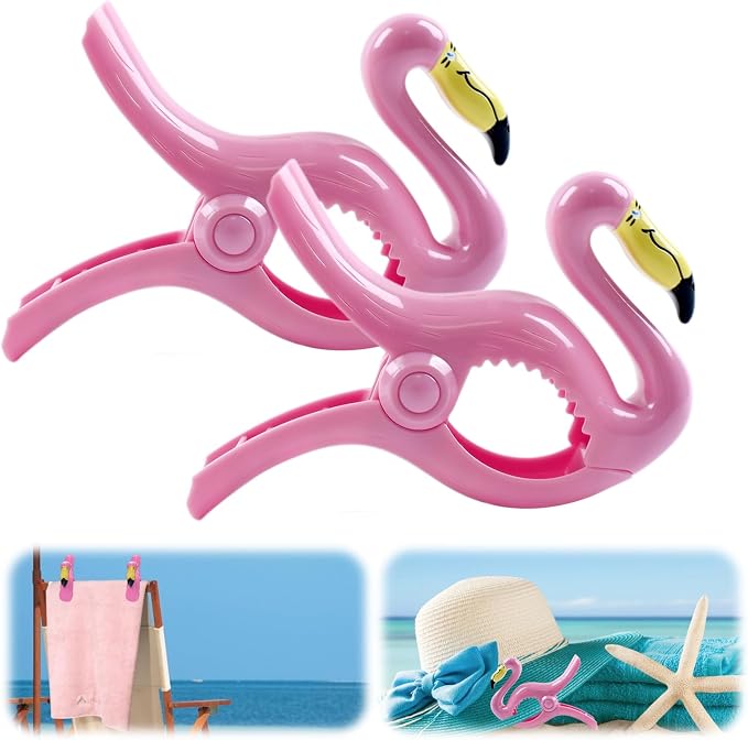 Amazon.com: Flamingo Beach Towel Clip for Beach Chairs,Beach Towel ...