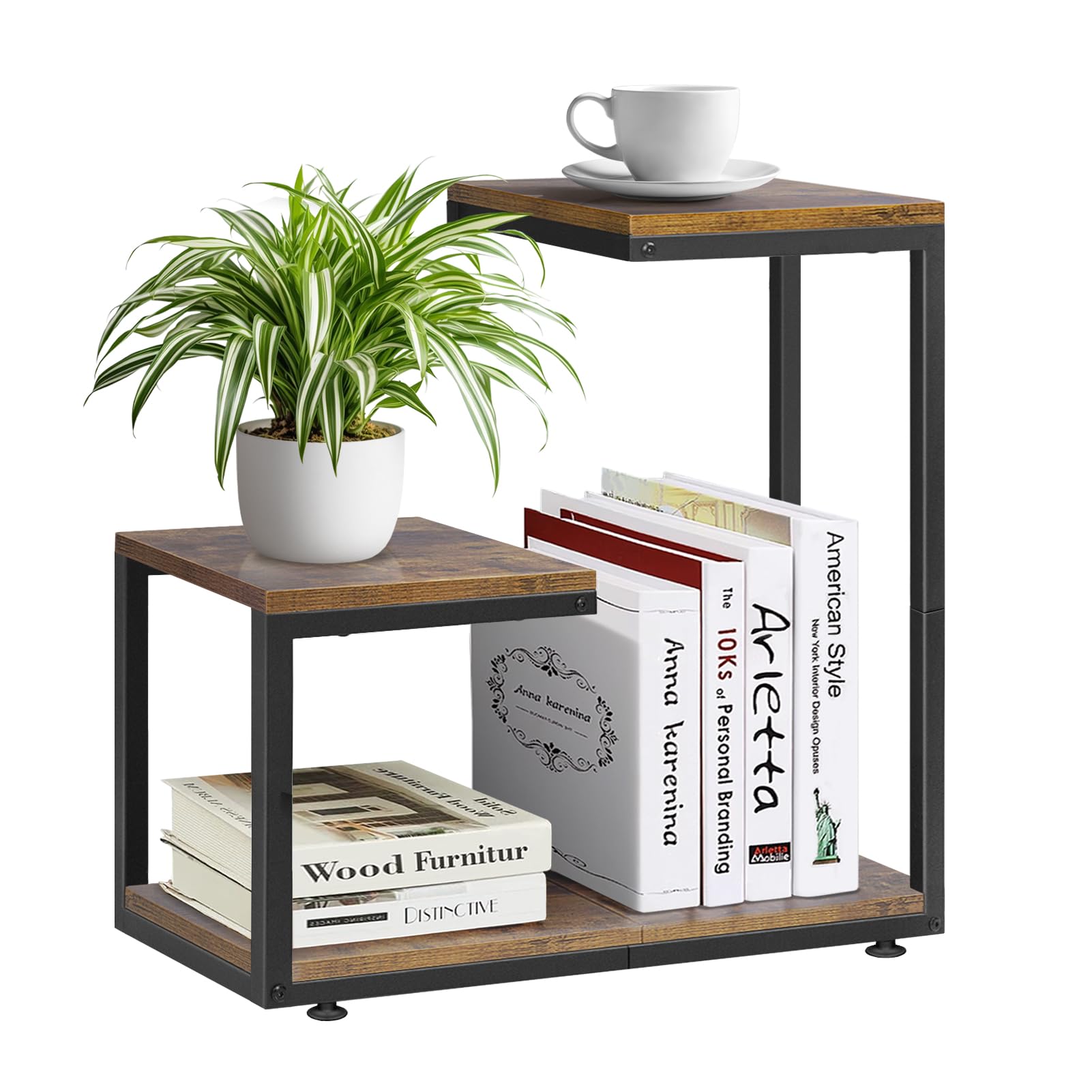 Amazon.com: ZOXILEN G Shaped Side Table, 3 Tier End Table for Couch ...