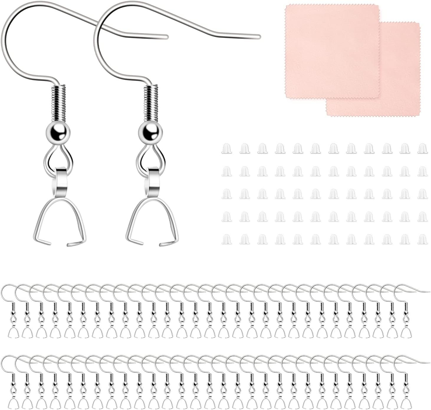 Amazon.com: Hypoallergenic Earring Hooks,50pcs Stainless Steel French ...