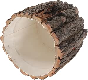 Amazon.com : Kisangel Wood Planter Bark Tree Stump Shape Flowerpot ...