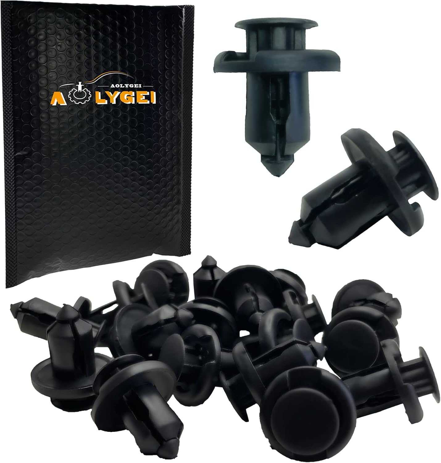 AOLYGEI C6 Fastener Rivet Clips Nylon Bumper for Honda and Acura Fender ...