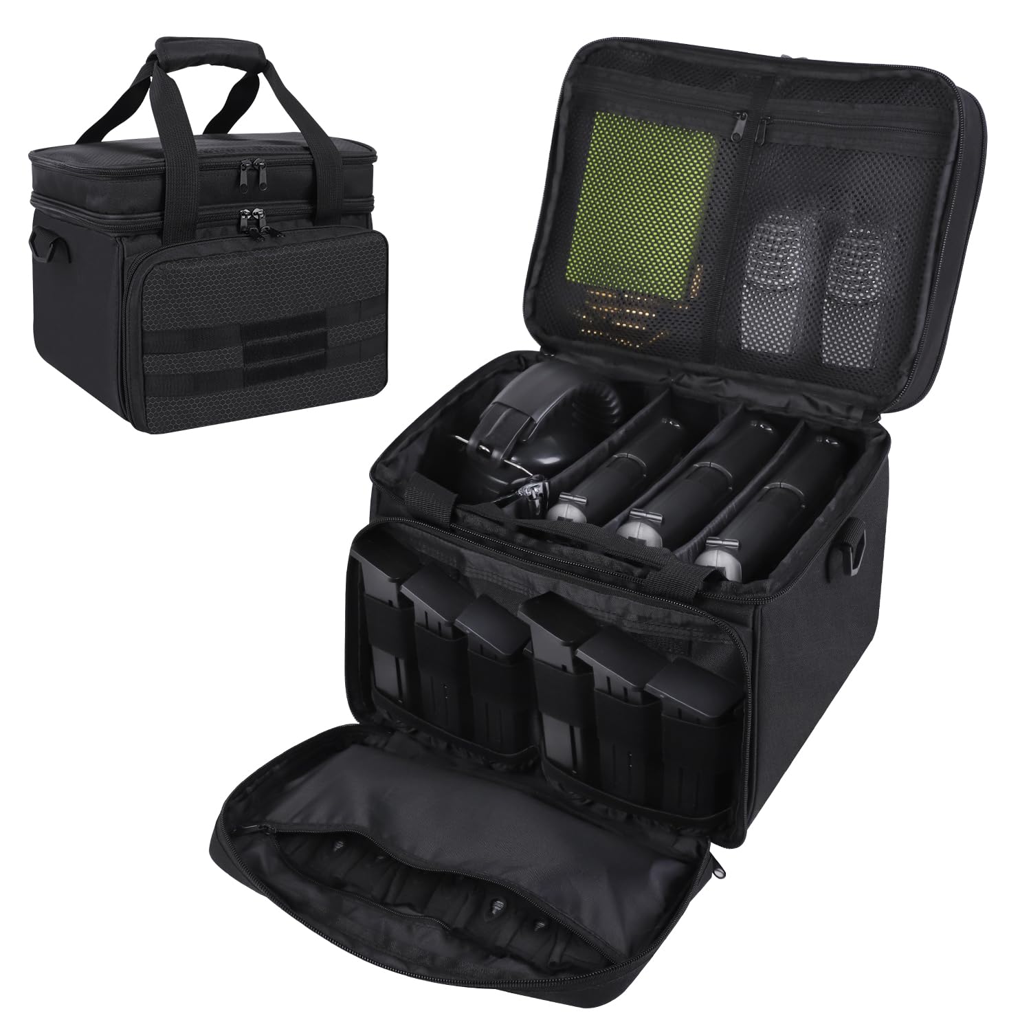 Amazon.com: Tactical Gun Range Bag for 4 Handguns, Pistol Shooting Bag ...