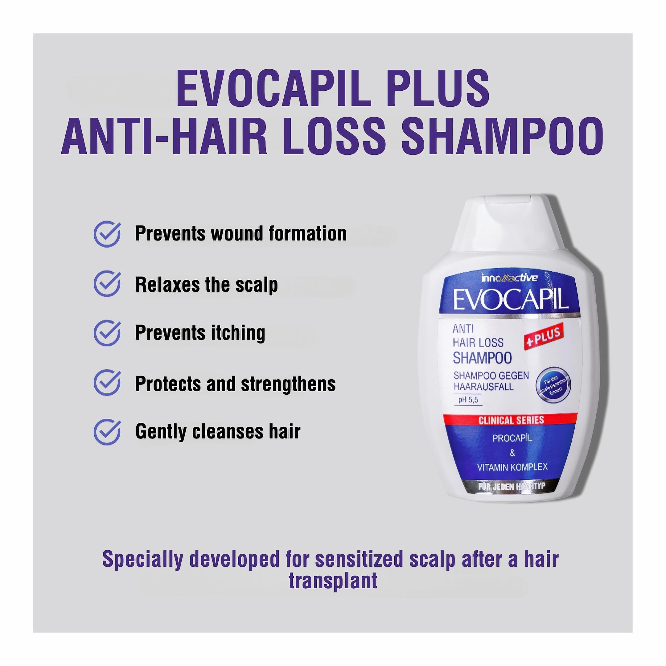 Evocapil Plus Anti Hair Loss Shampoo with Procapil, keratin, biotin ...