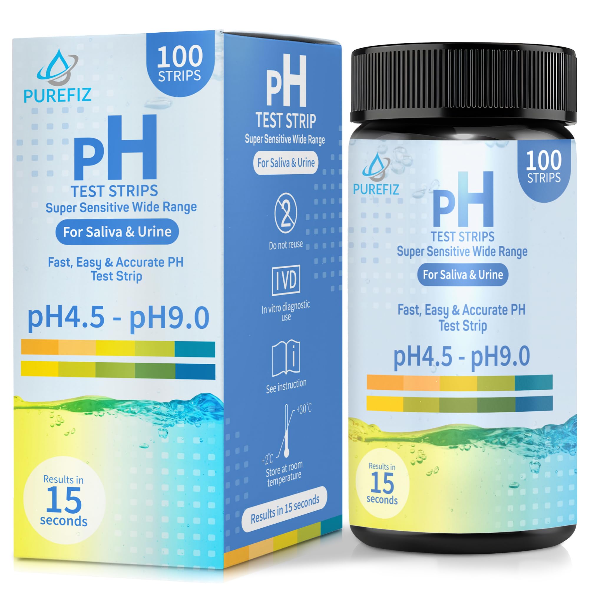 Amazon.com: pH Test Strips for Urine & Saliva – 100 Easy-to-Use Strips ...