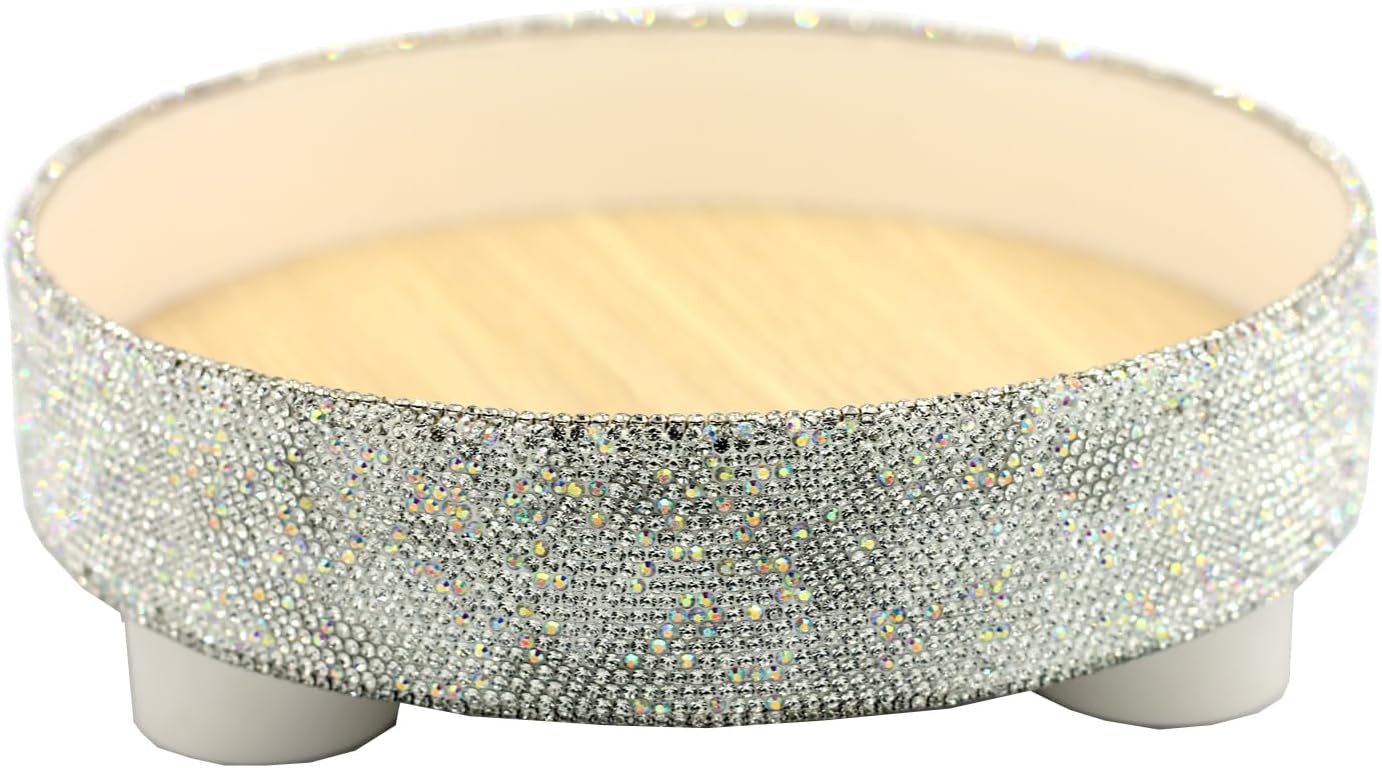 Amazon.com: Bestbling Bling Rhinestone Round Decorative Ottoman Coffee ...