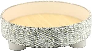 Amazon.com: Bestbling Bling Rhinestone Round Decorative Ottoman Coffee ...