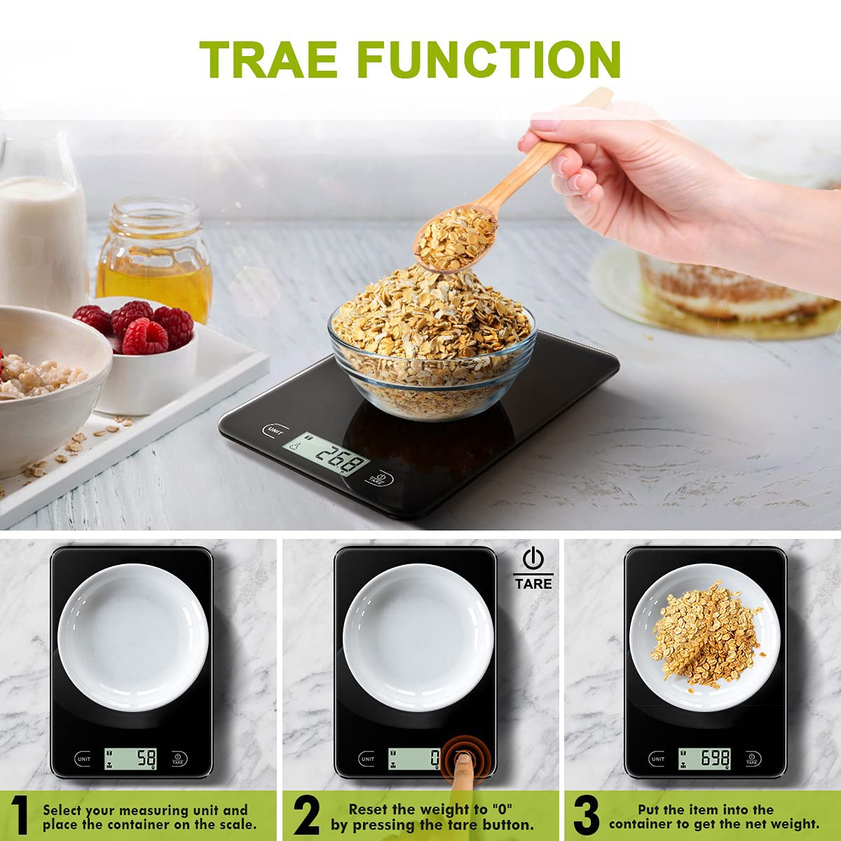 Food Scale Digital Kitchen Scale Electronic Scale Weight Grams and ...