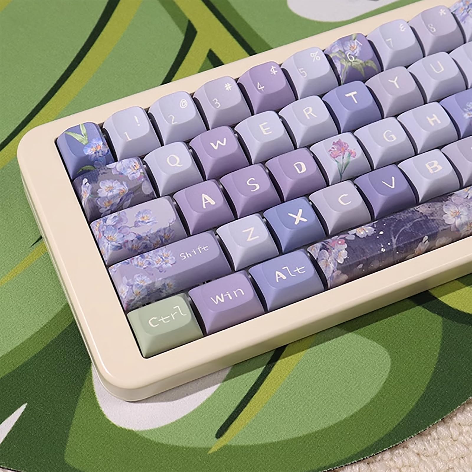 156 Keys PBT Dye Sub Custom Purple Keycaps URE Profile Keycap Set Fit ...