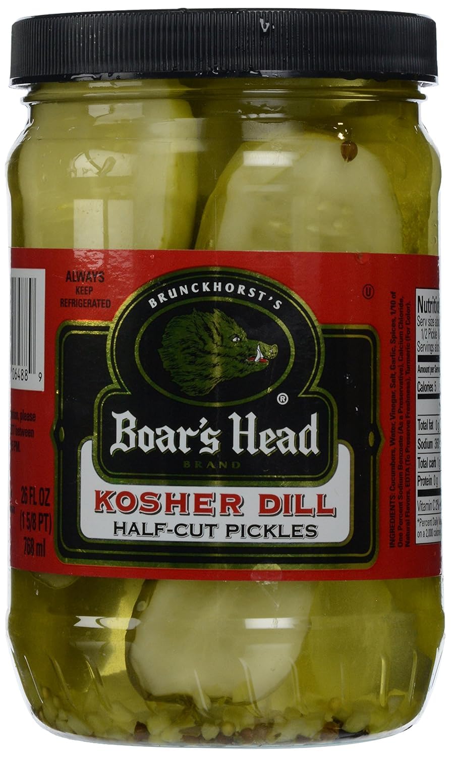 Amazon.com : Kosher Dill Pickle Halves, 26 oz Boars Head : Grocery ...