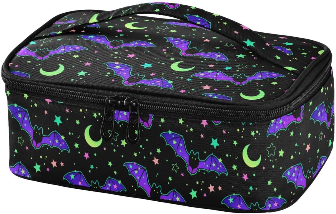 Amazon.com: MNSRUU Insulated Reusable Lunch Box Magic Galaxy Bat Lunch ...