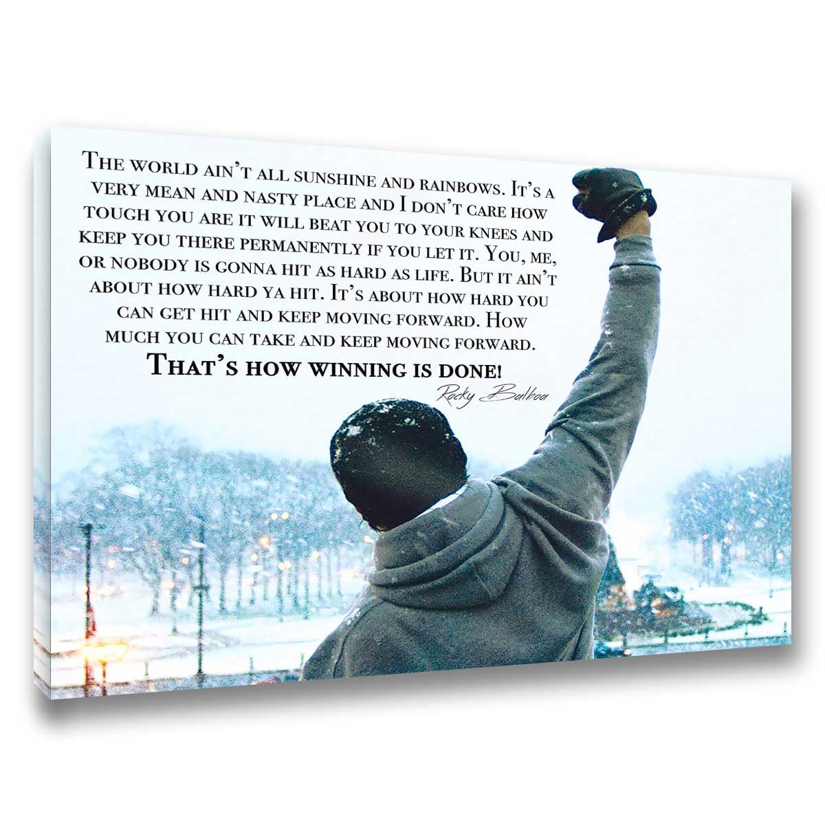 Rocky Motivational Quotes Rocky Balboa Motivational Quote Canvas Wall