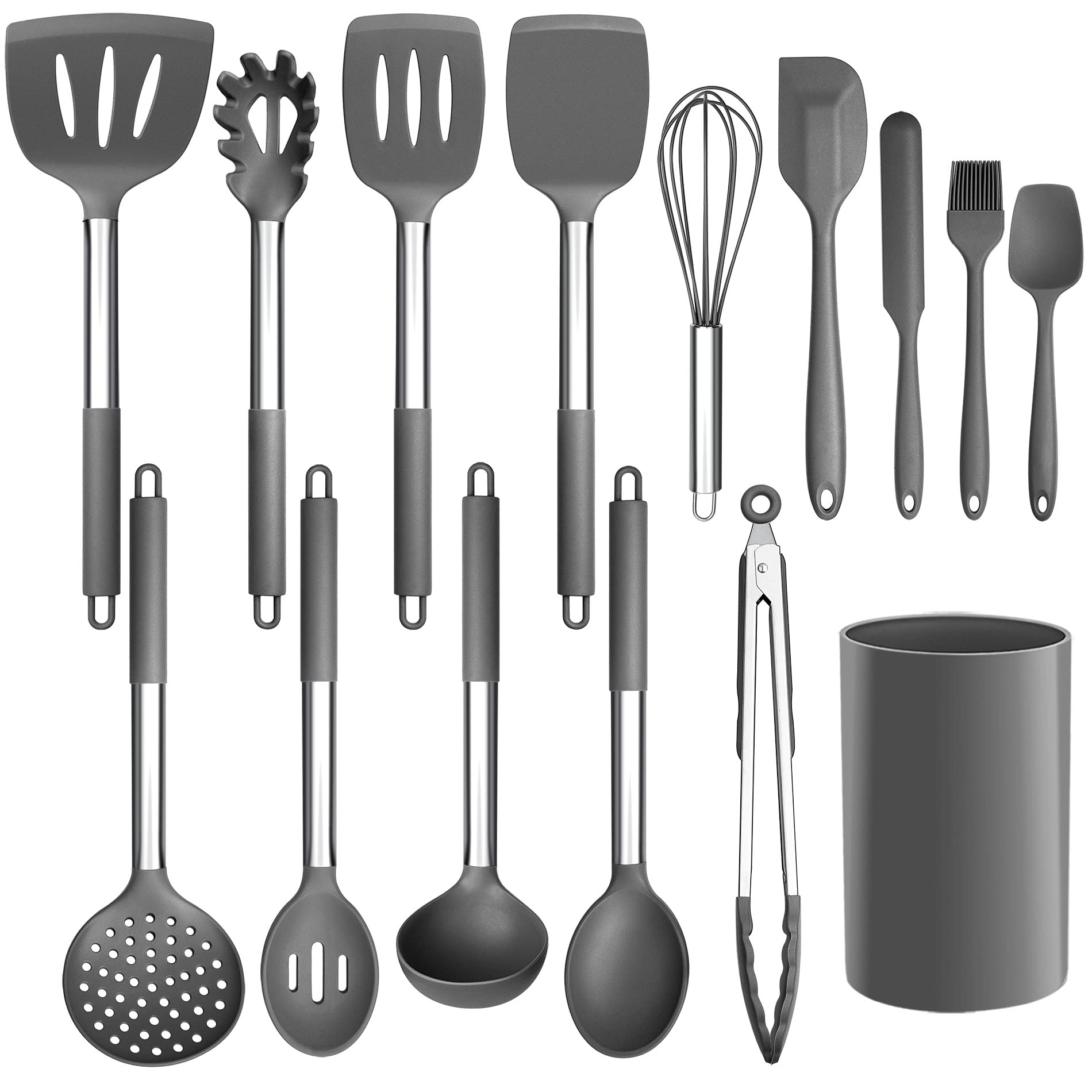 Amazon.com: LIANYU 15-Piece Cooking Kitchen Utensils Set with Holder ...