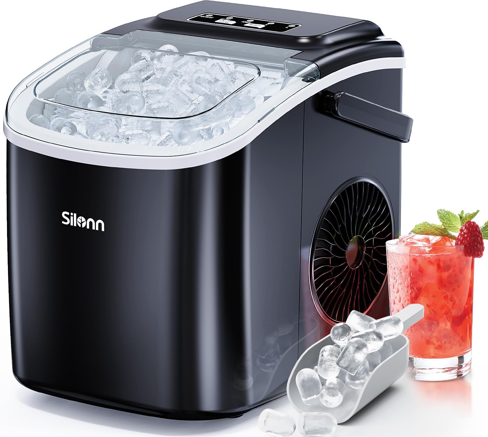 Amazon.com: Silonn Ice Makers Countertop - Auto-Cleaning Portable Ice ...