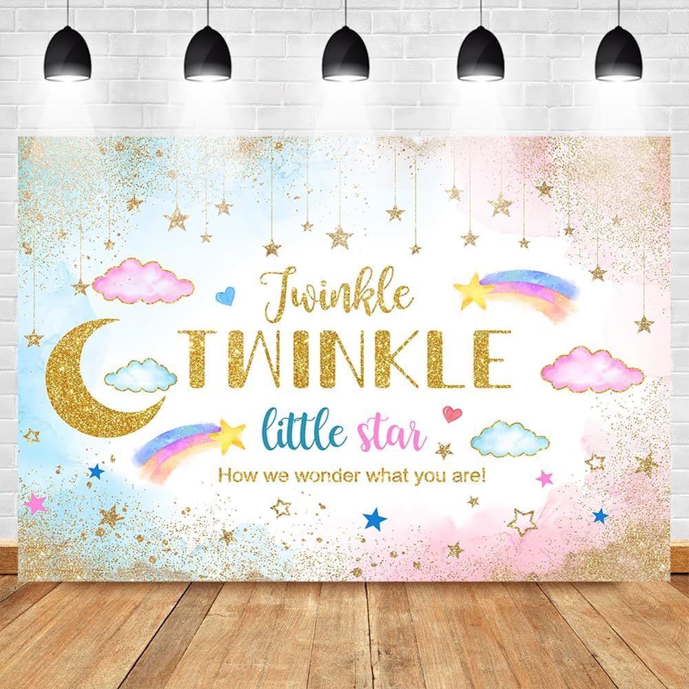 Amazon.com : Mocsicka Twinkle Twinkle Little Star Gender Reveal ...