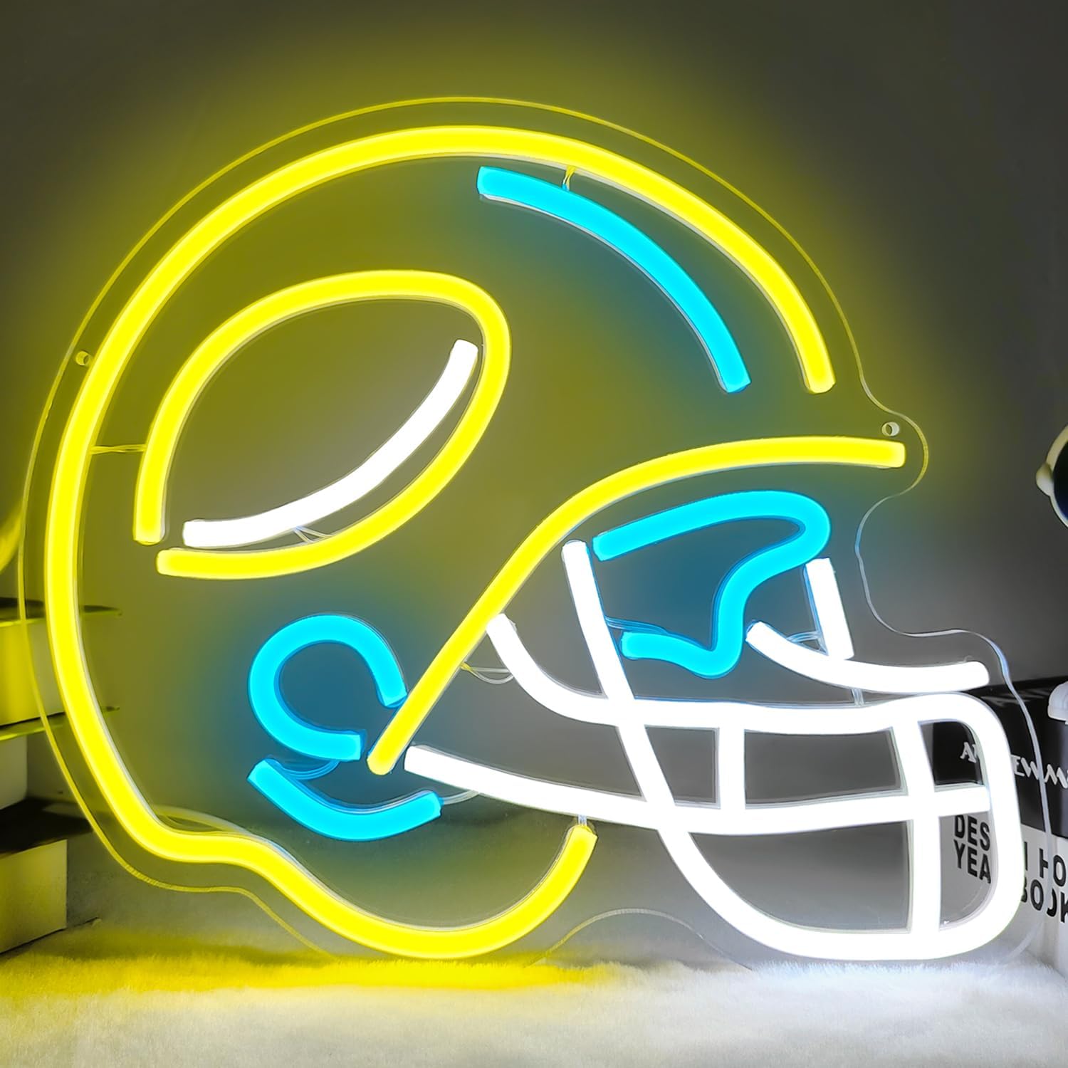 Amazon.com : Football Neon Sign Helmet Neon Lights Signs for Wall ...
