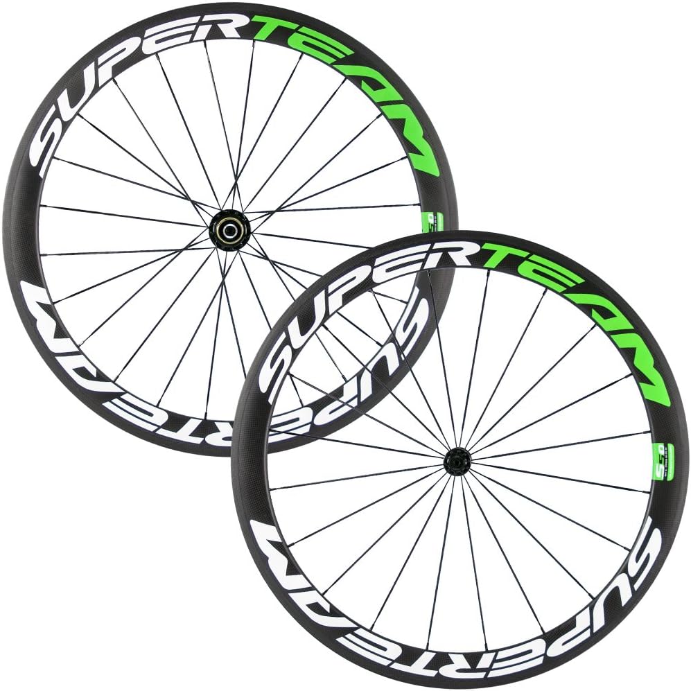 Superteam Carbon Fiber Road Bike Wheels 700C Clincher Wheelset 50mm ...