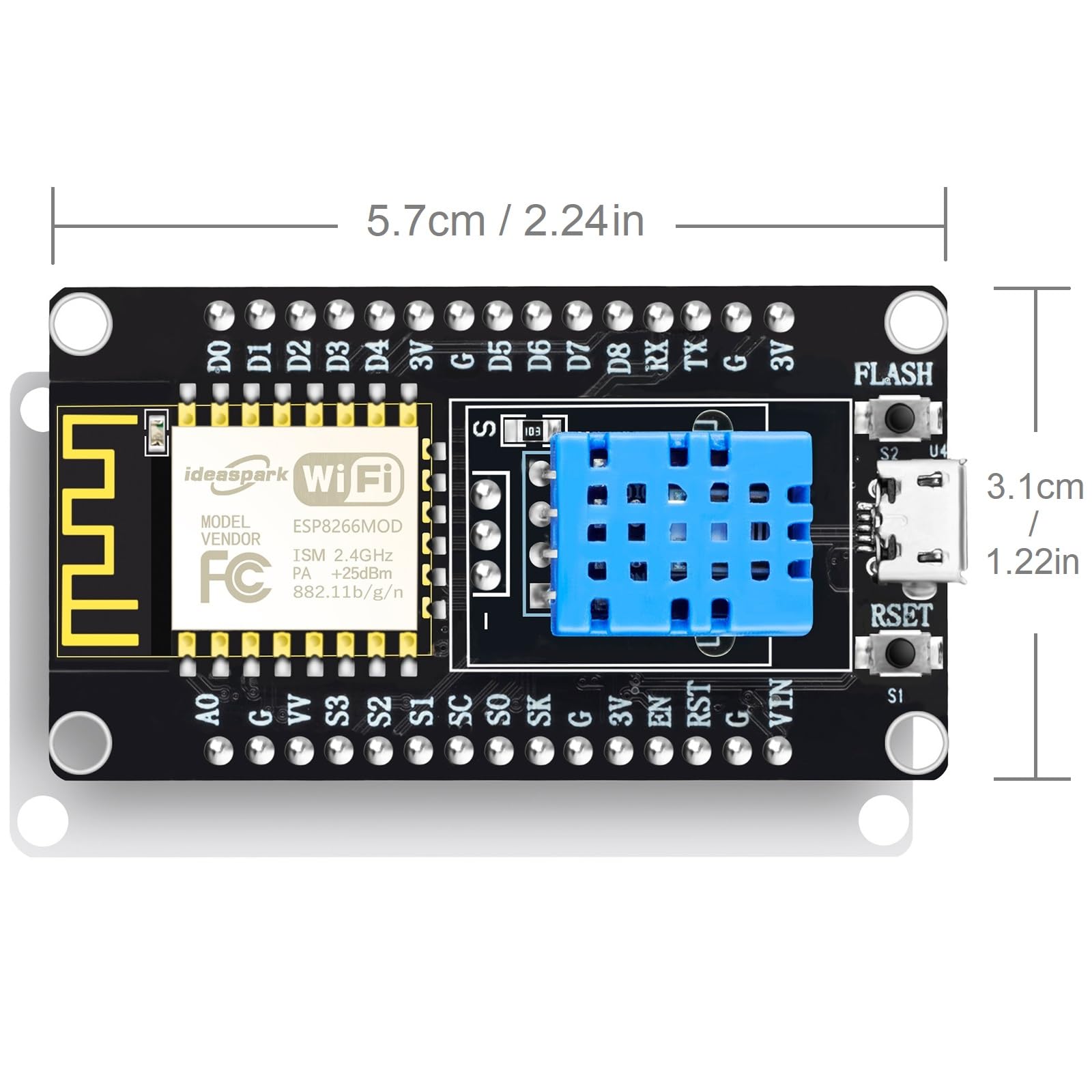 Esp8266 Nodemcu Interfacing With Dht11 Sensor And Ssd1306 Capacitive