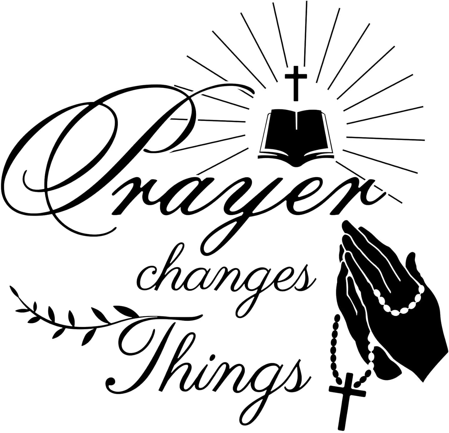 Amazon.com: Bible Verses Wall Decor Sticker, Prayer Changes Thing Vinyl ...