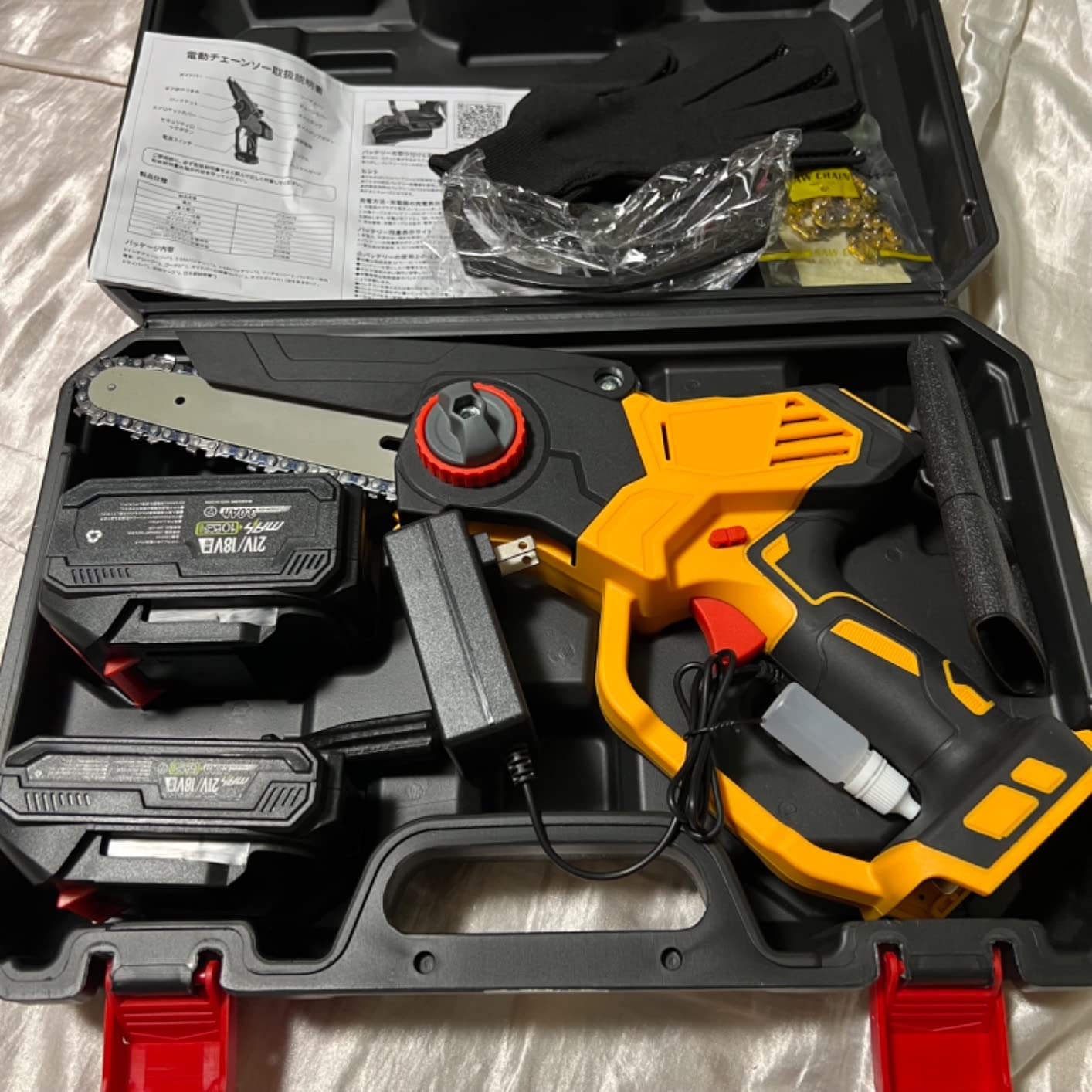 Amazon | IXP チェーンソー 充電式 3.0Ah 1.5Ah 大容量バッテリー2個搭載 21V/18V 強力 電動チェーンソー 充電式チェーンソー 6インチ 自動給油 電動のこぎり ...