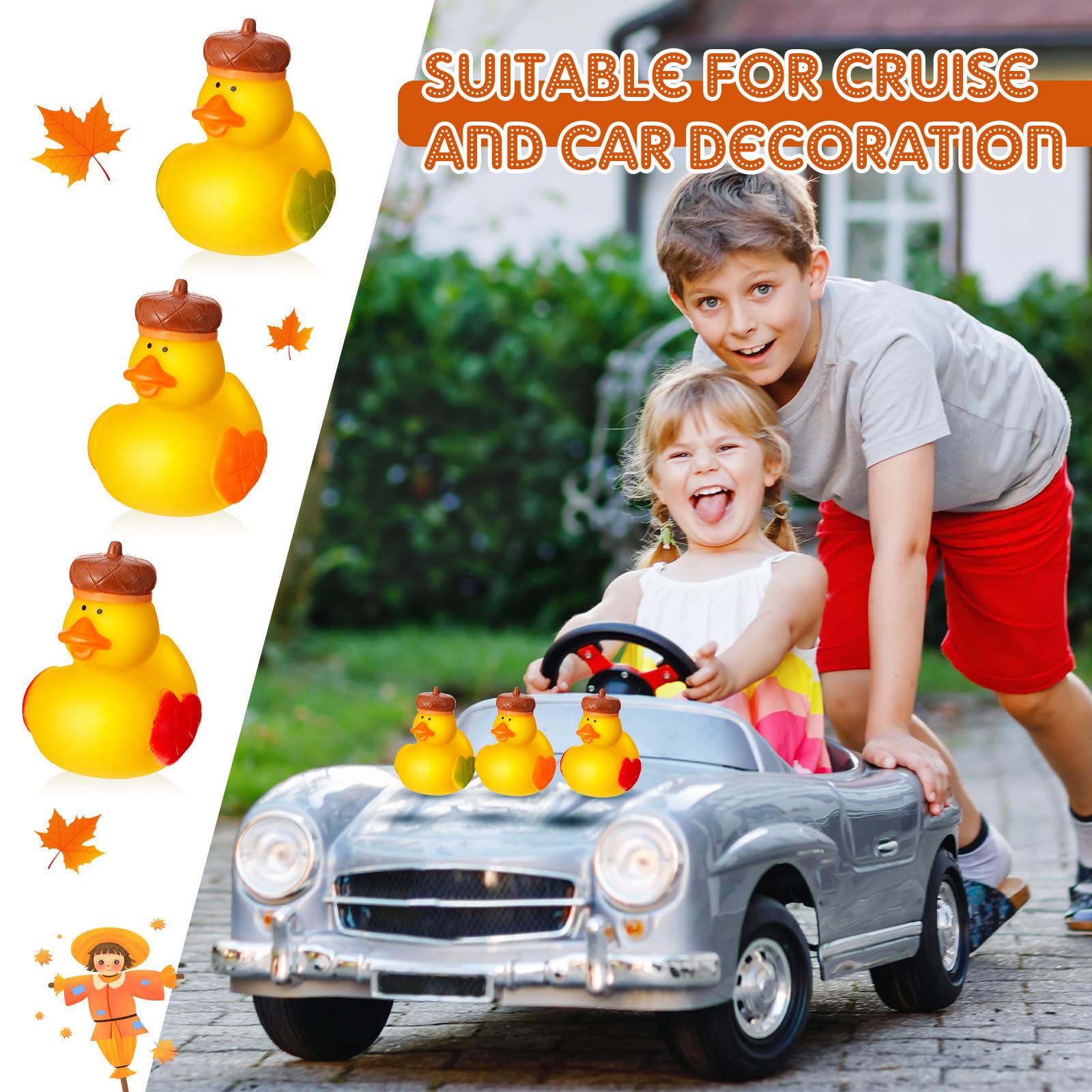 Snapklik.com : 24 Pcs Fall Rubber Ducks Acorn 2 Inch Thanksgiving ...